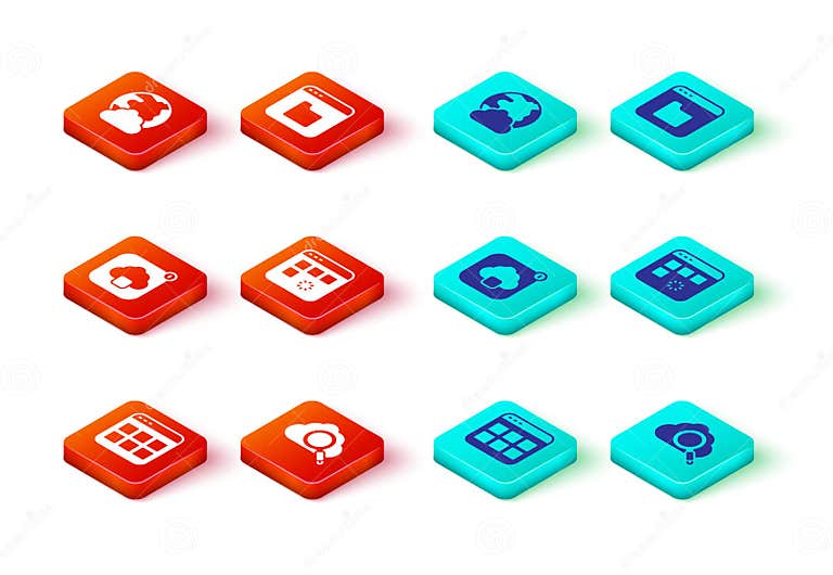 Set Browser Files, Search Cloud Computing, Cloud Technology Data Transfer, Loading Window, and ...