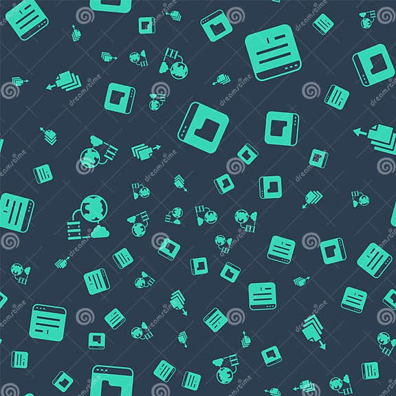 Set Browser Files Window Network Cloud Connection And Data Export On Seamless Pattern Vector