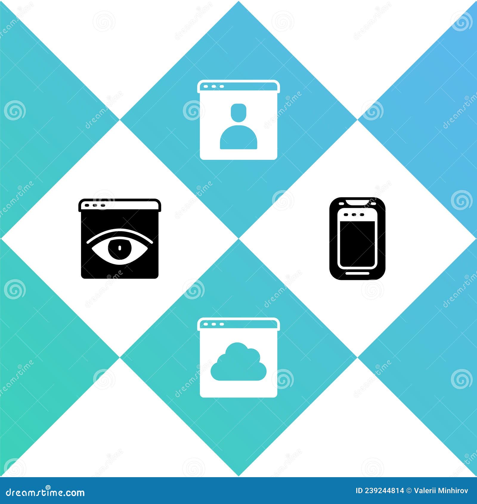 Set Browser Incognito Window, Cloud Technology Data Transfer, Create Account Screen and Mobile ...