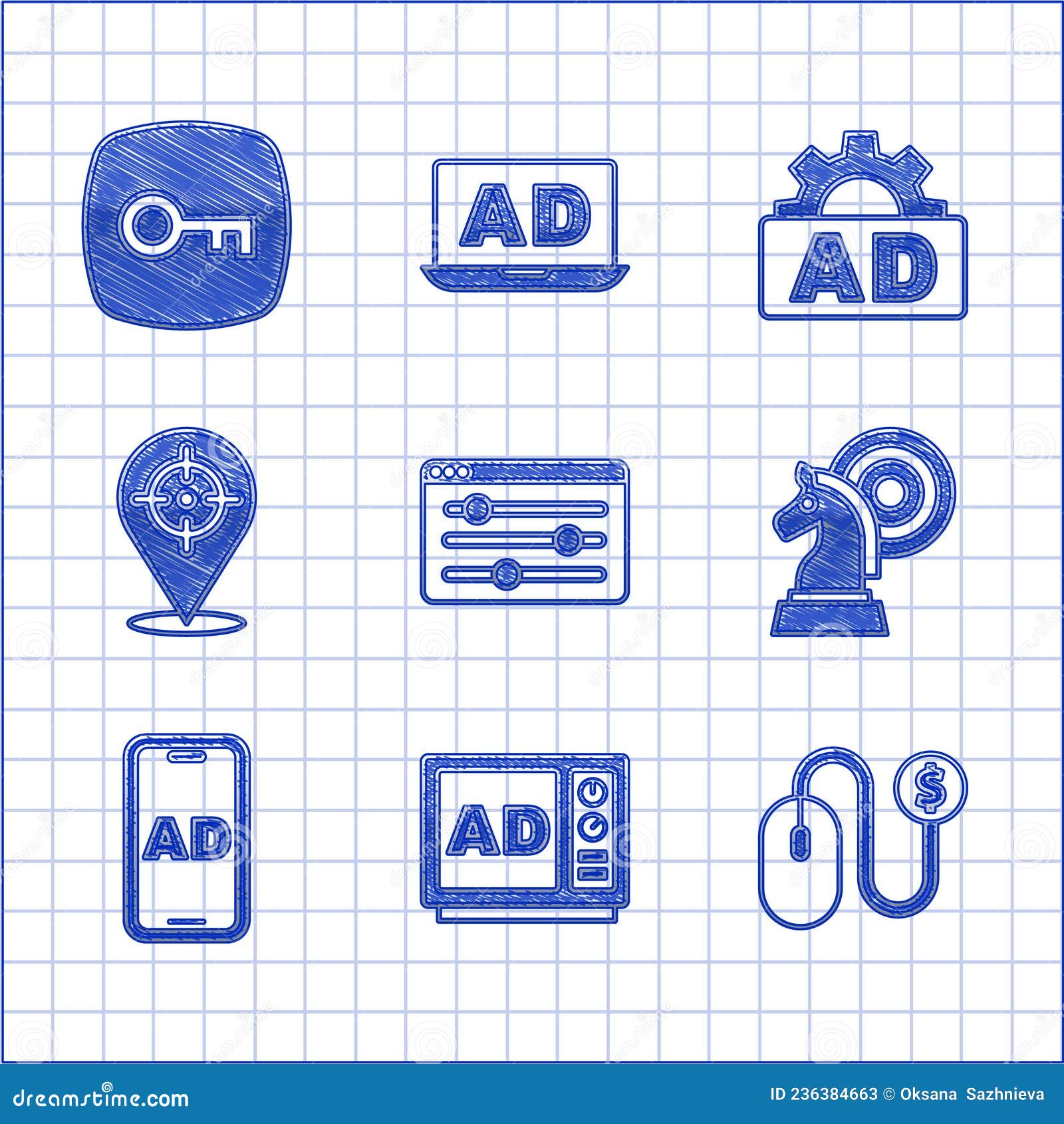 Set Browser Setting, Advertising, Chess, Target, and Key Icon. Vector ... Set Browser Setting, Advertising, Chess, Target, and Key Icon. Vector ...