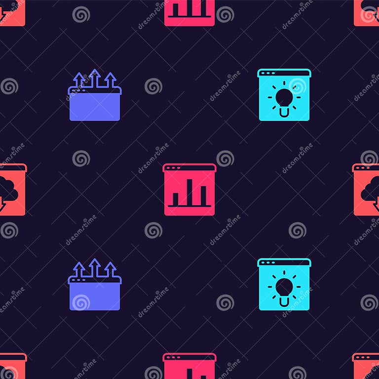 Set Browser Window, Graph Chart Infographic and Cloud Download on ...