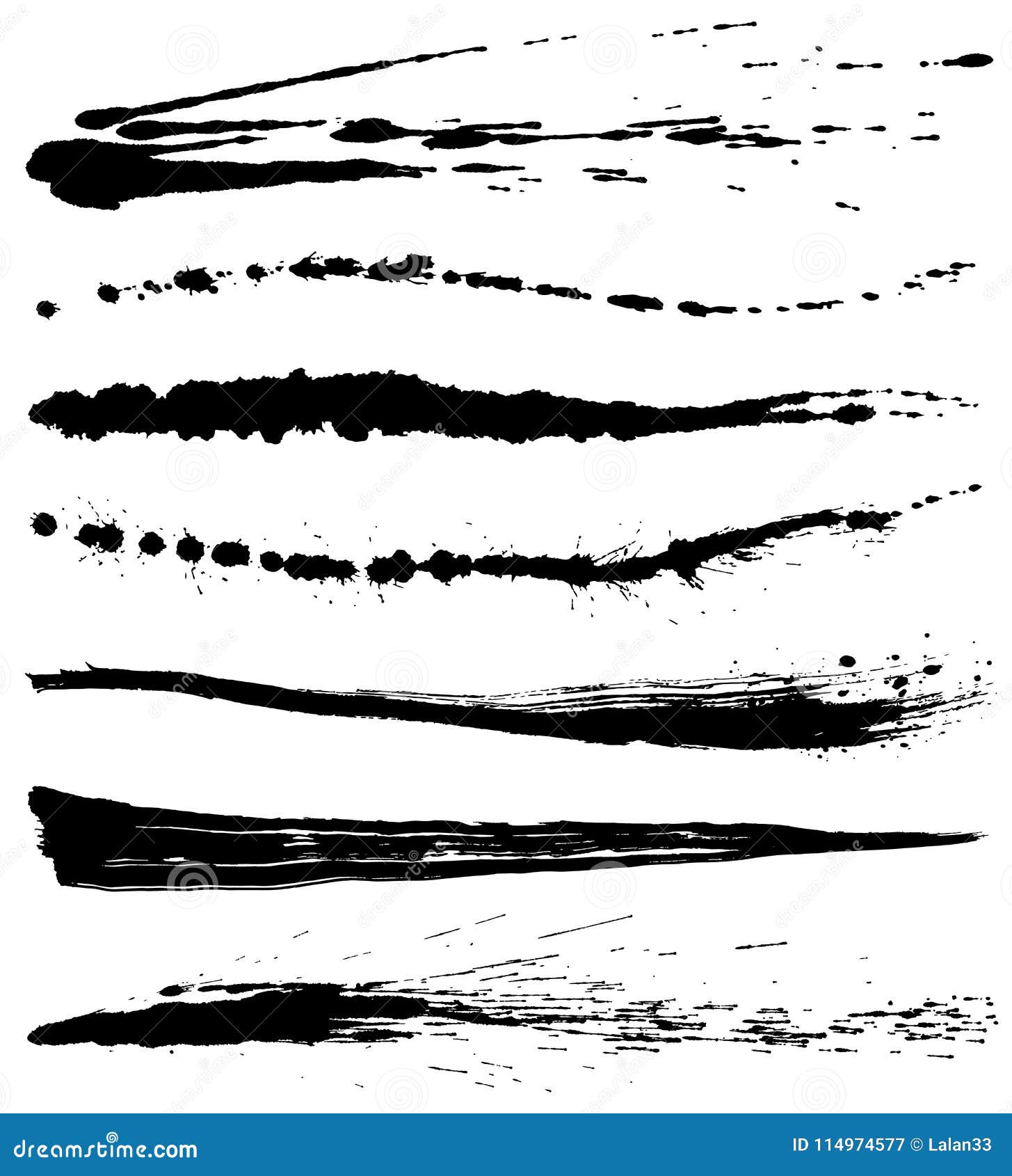 Set of brush stroke lines. stock vector. Illustration of illustrations ...