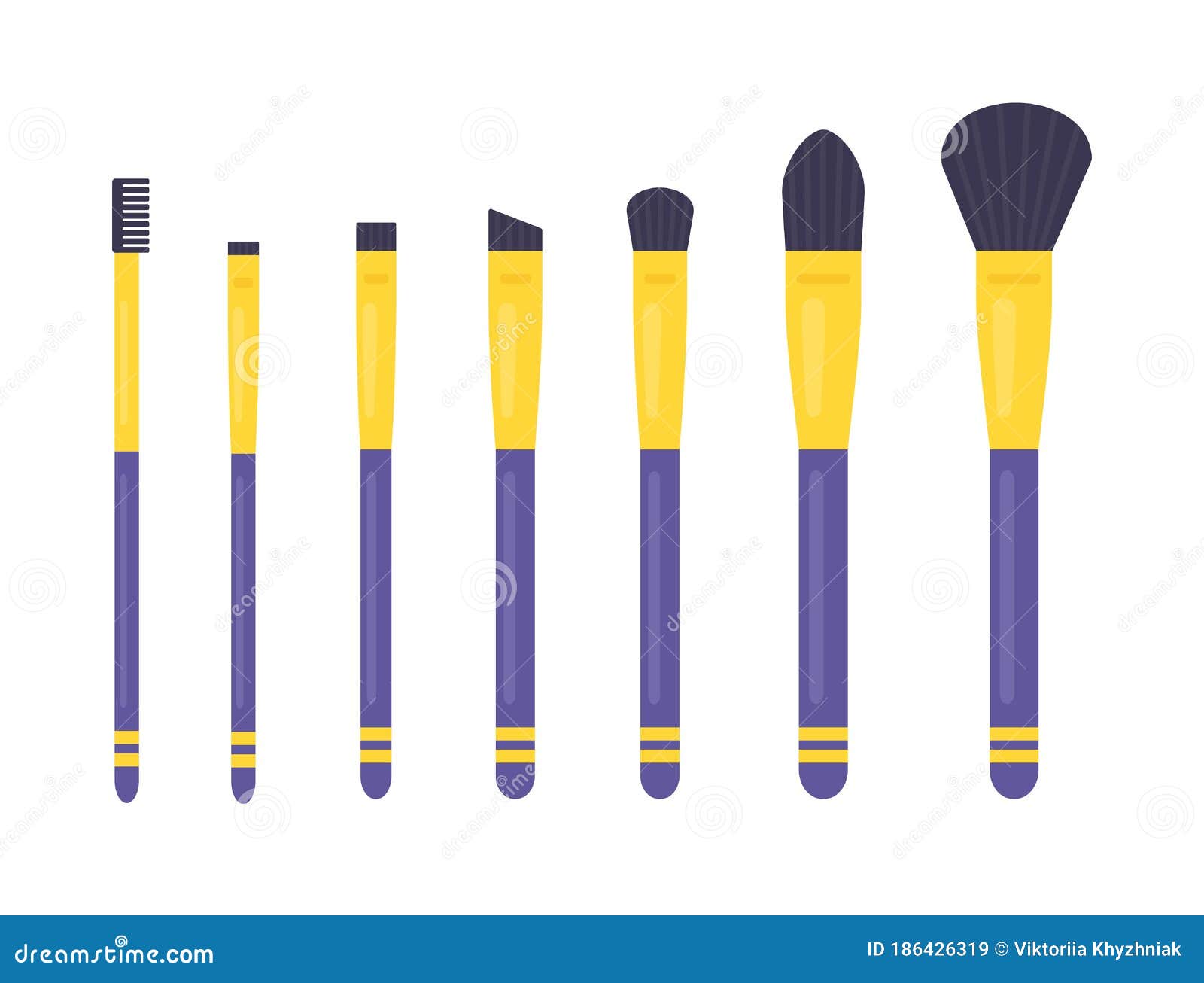 Set of Makeup Brushes Vector Flat Isolated Stock Vector - Illustration ...