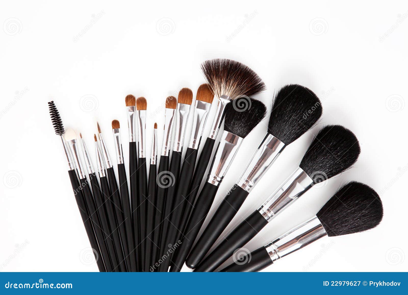 Set of brushes for makeup stock image. Image of hair - 22979627