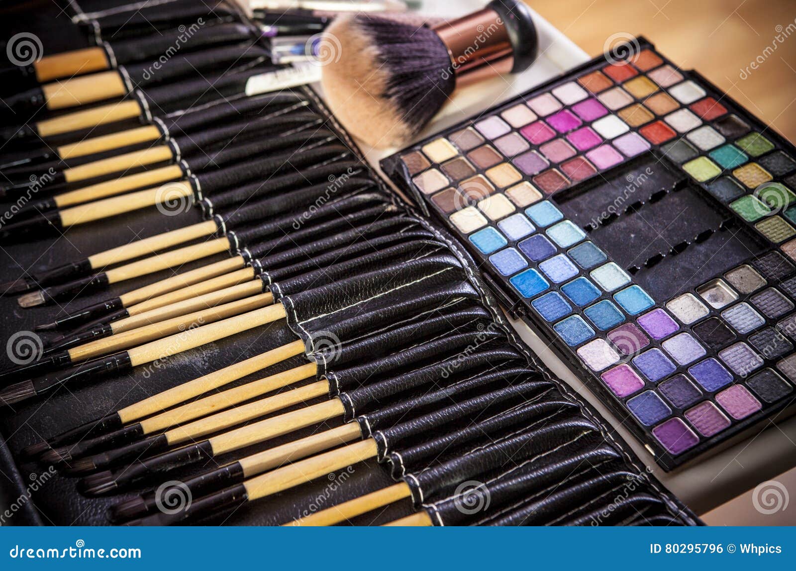 Set of Brushes for Makeup in a Black Cover Stock Photo - Image of cover ...
