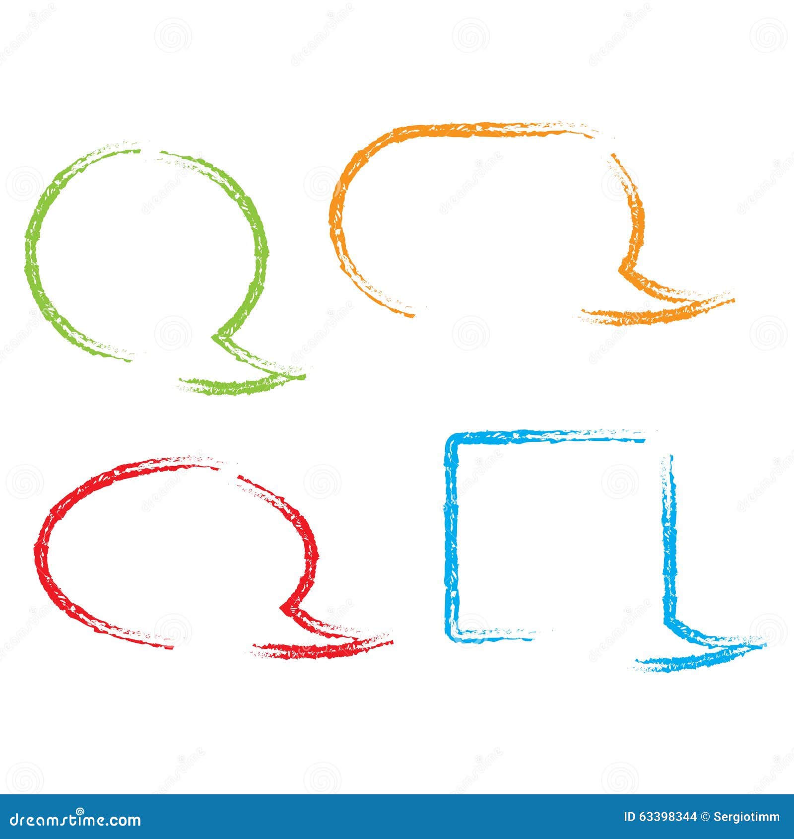 Set of bubbles for a chat stock illustration. Illustration of collected ...