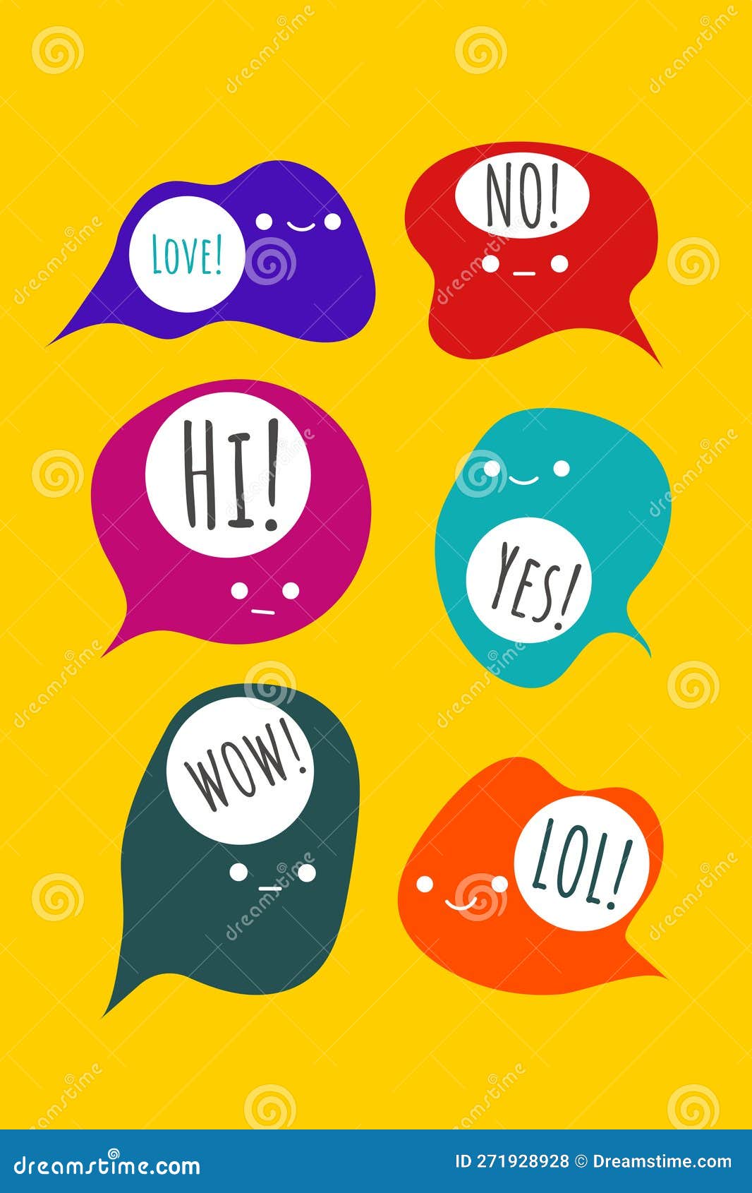 Set of Bubbles, Comments in Shape of Cute Cloud Stock Vector ...