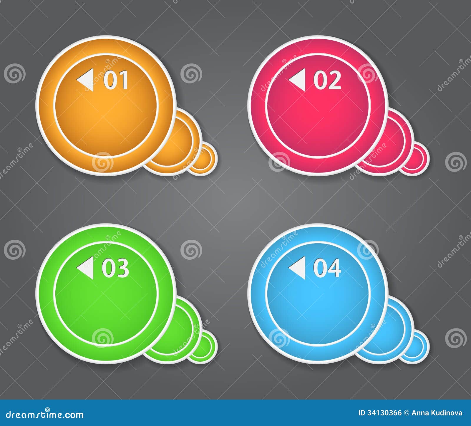 Set of Bubbles, Stickers, Labels, Tags. Numbered S Stock Vector ...