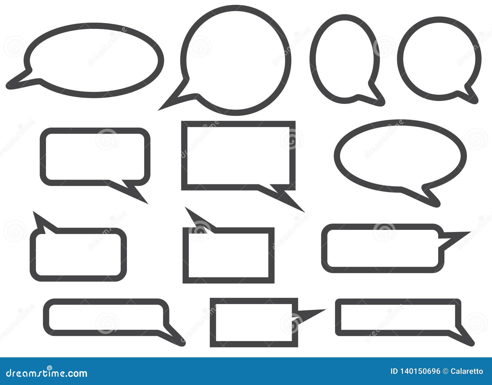 Text Speech Quote Bubble Comic Set Stock Vector - Illustration of blank ...