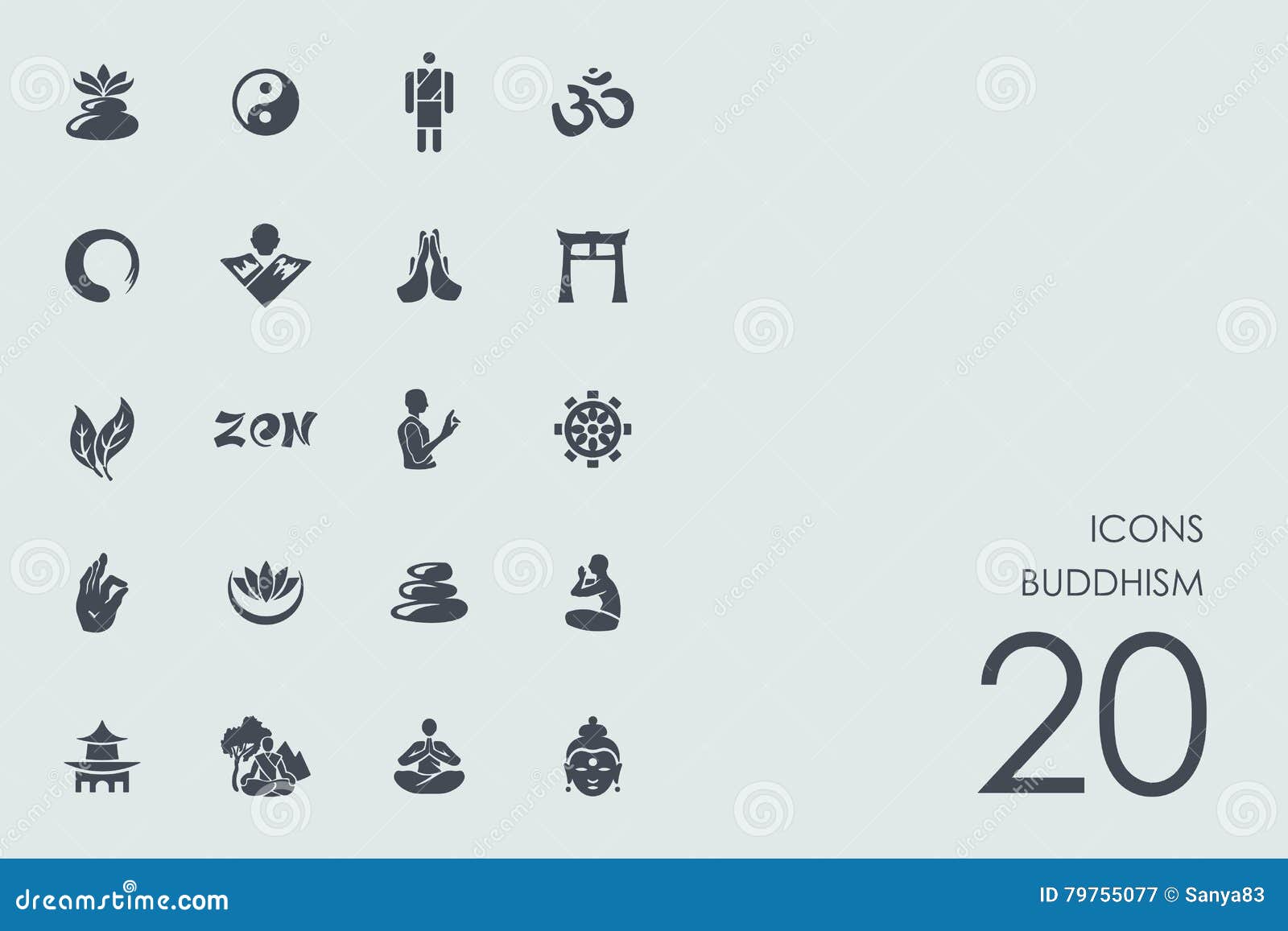 Buddhism Icons Collection Is A Vector Illustration With Editable Stroke ...