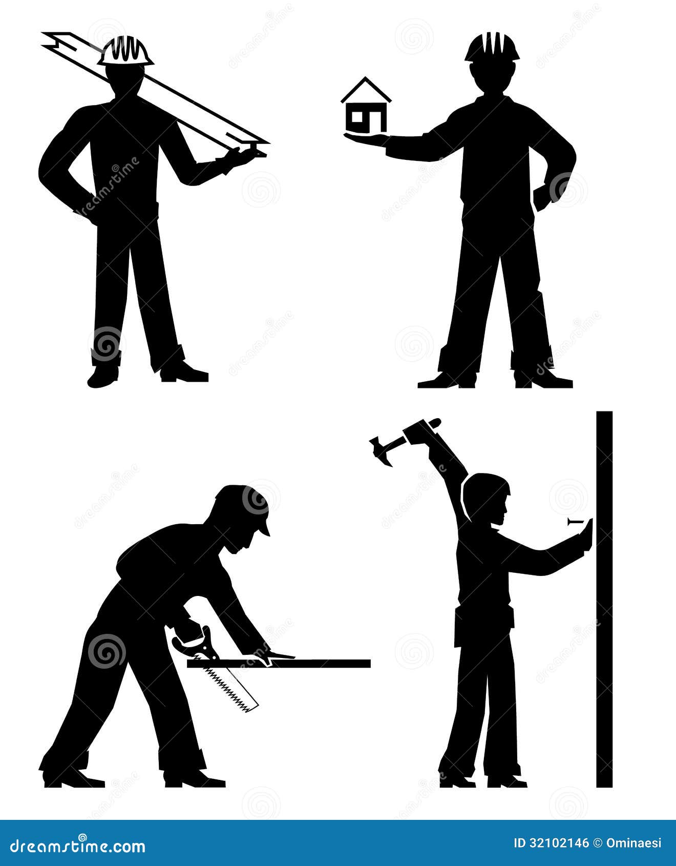 Set Builders Outline Vector Royalty Free Stock Image - Image: 32102146