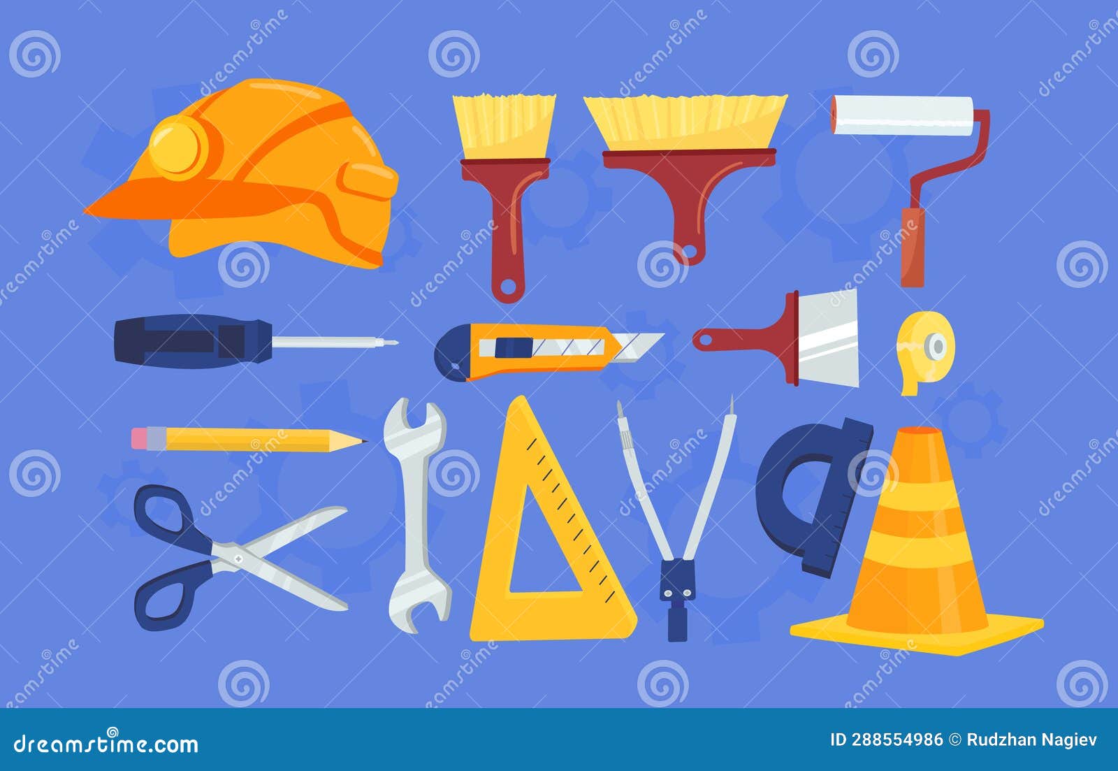 Set for builders vector stock vector. Illustration of instrument ...