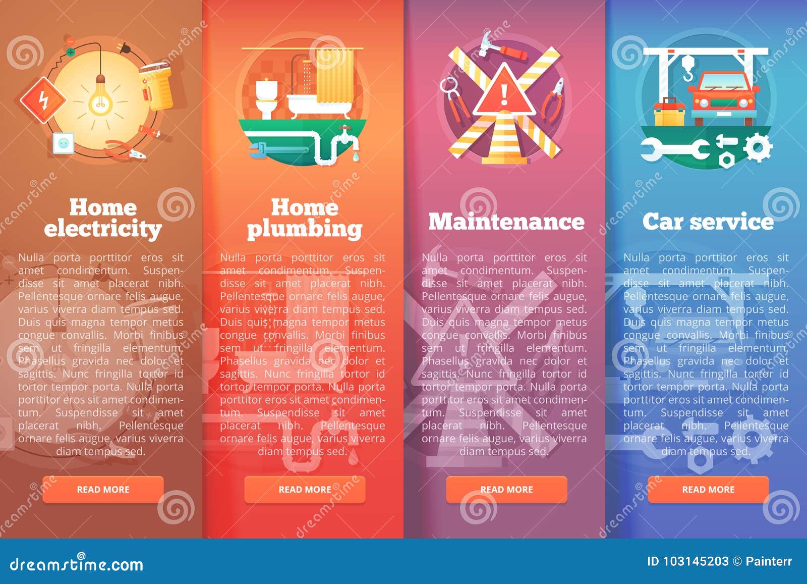 Set of Building and Construction Vector Flat Banners. Design and ...