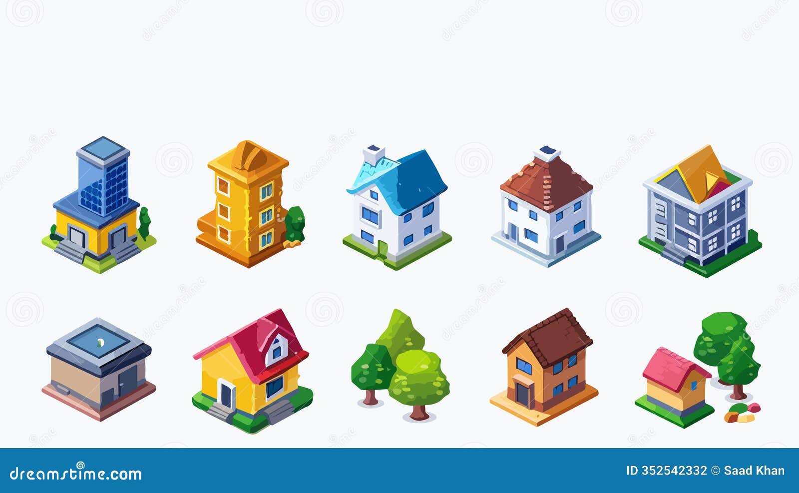 Set of Building Icons Vector Illustration for Architectural Design ...
