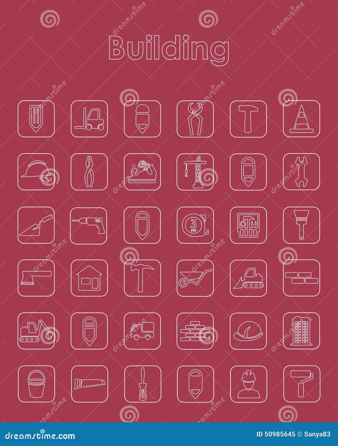 Set of Building Simple Icons Stock Vector - Illustration of house, home ...