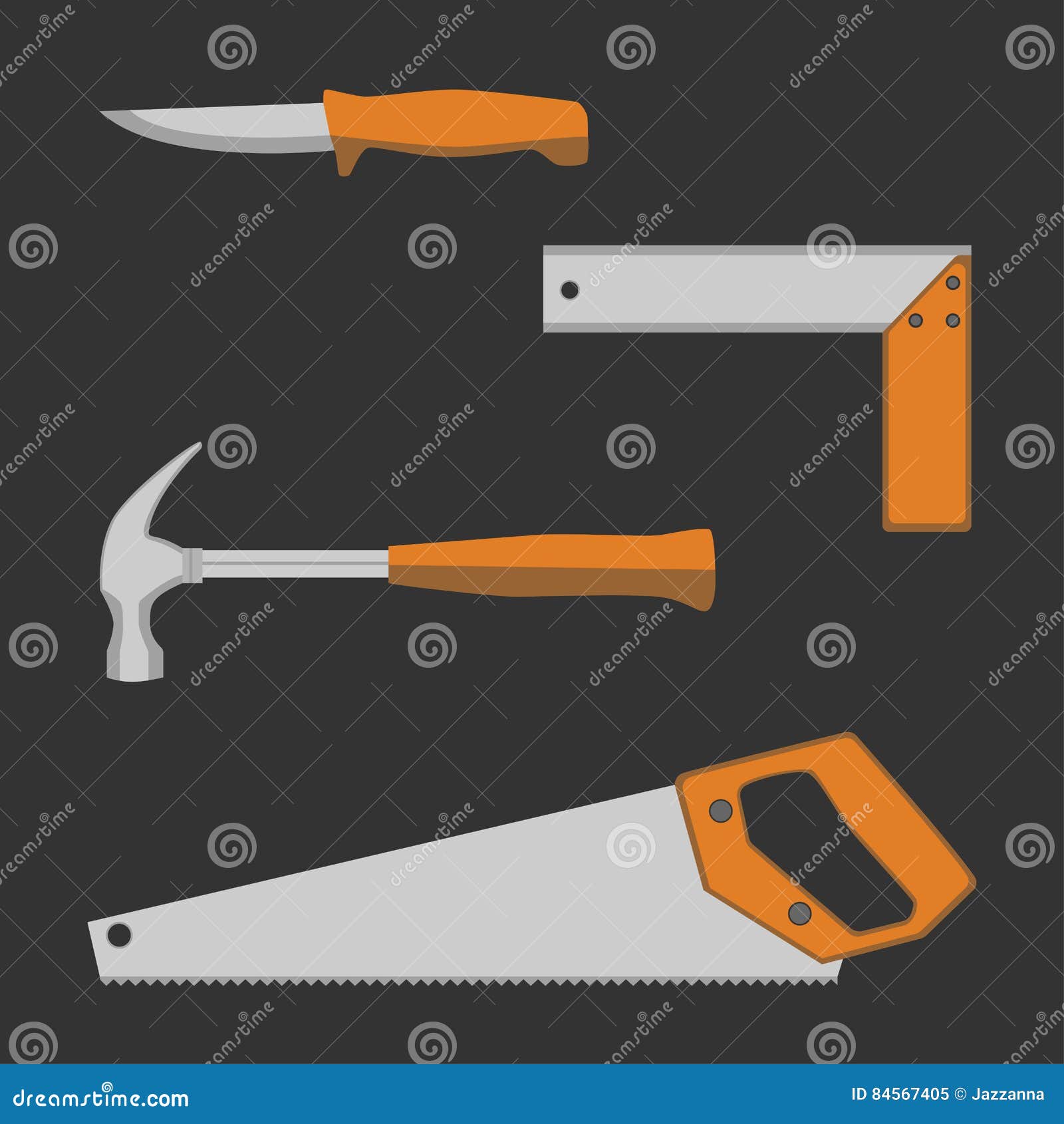 Set of building tools stock vector. Illustration of industrial - 84567405