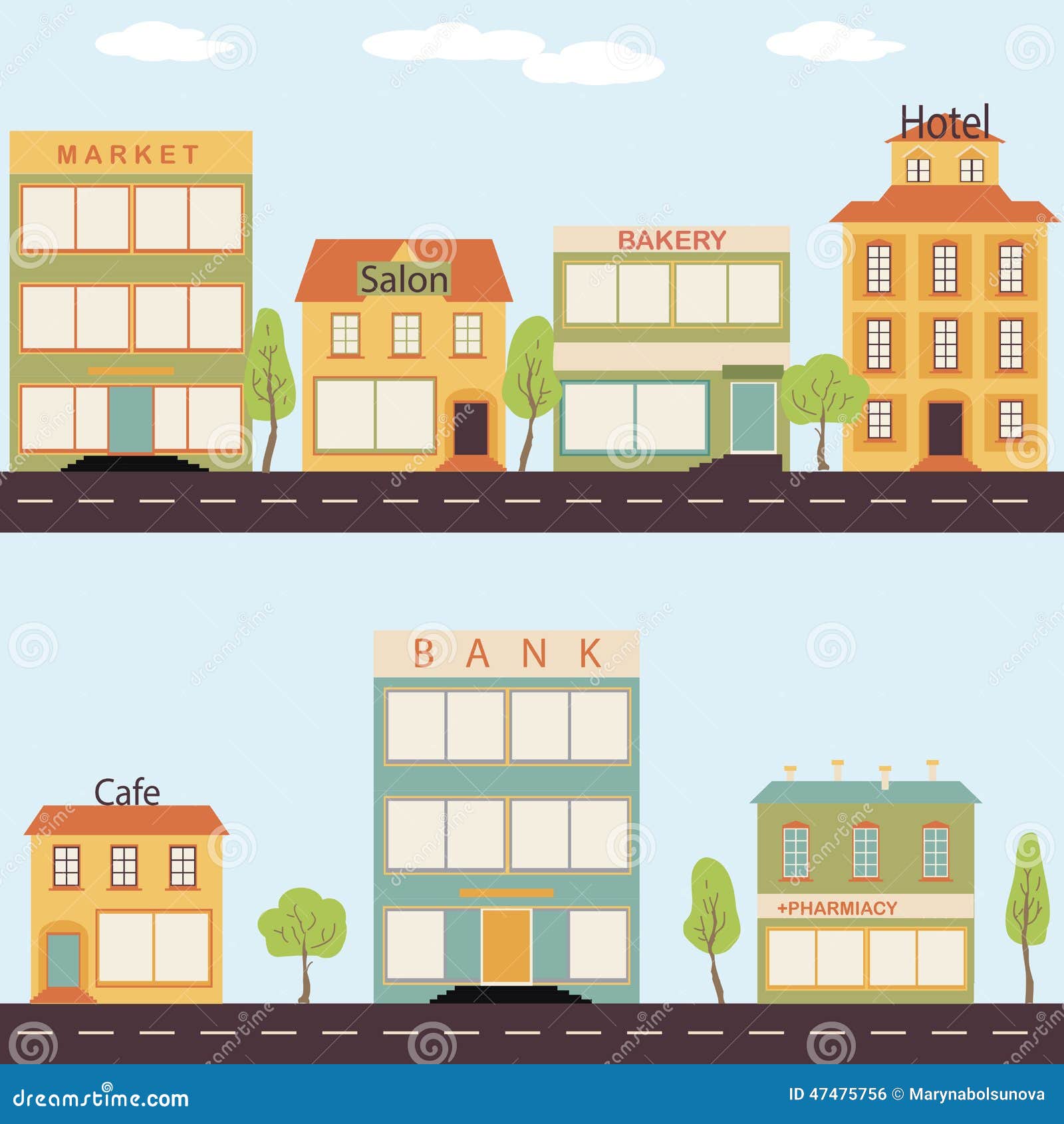 Small Business Building Illustration