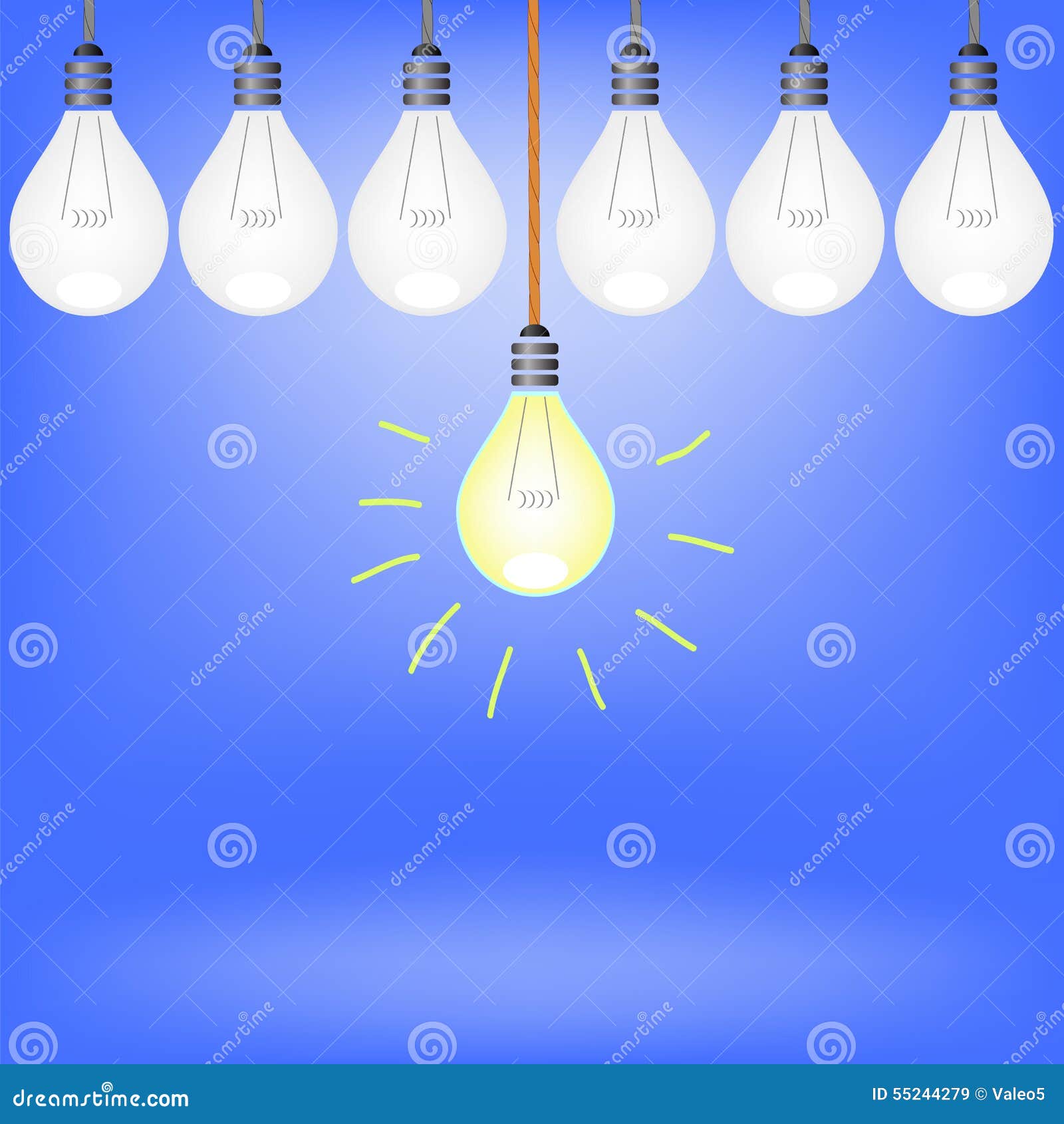 Set of Bulbs stock vector. Illustration of design, blue - 55244279