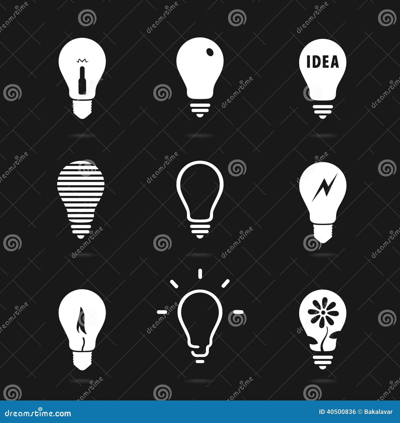 Set bulbs symbol stock vector. Illustration of light - 40500836