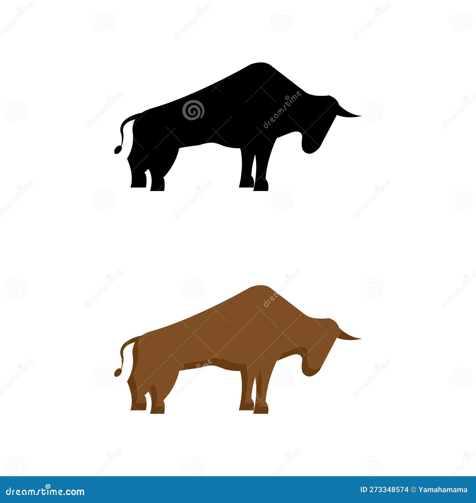 Bull stock vector. Illustration of black, brown, logo - 273348574