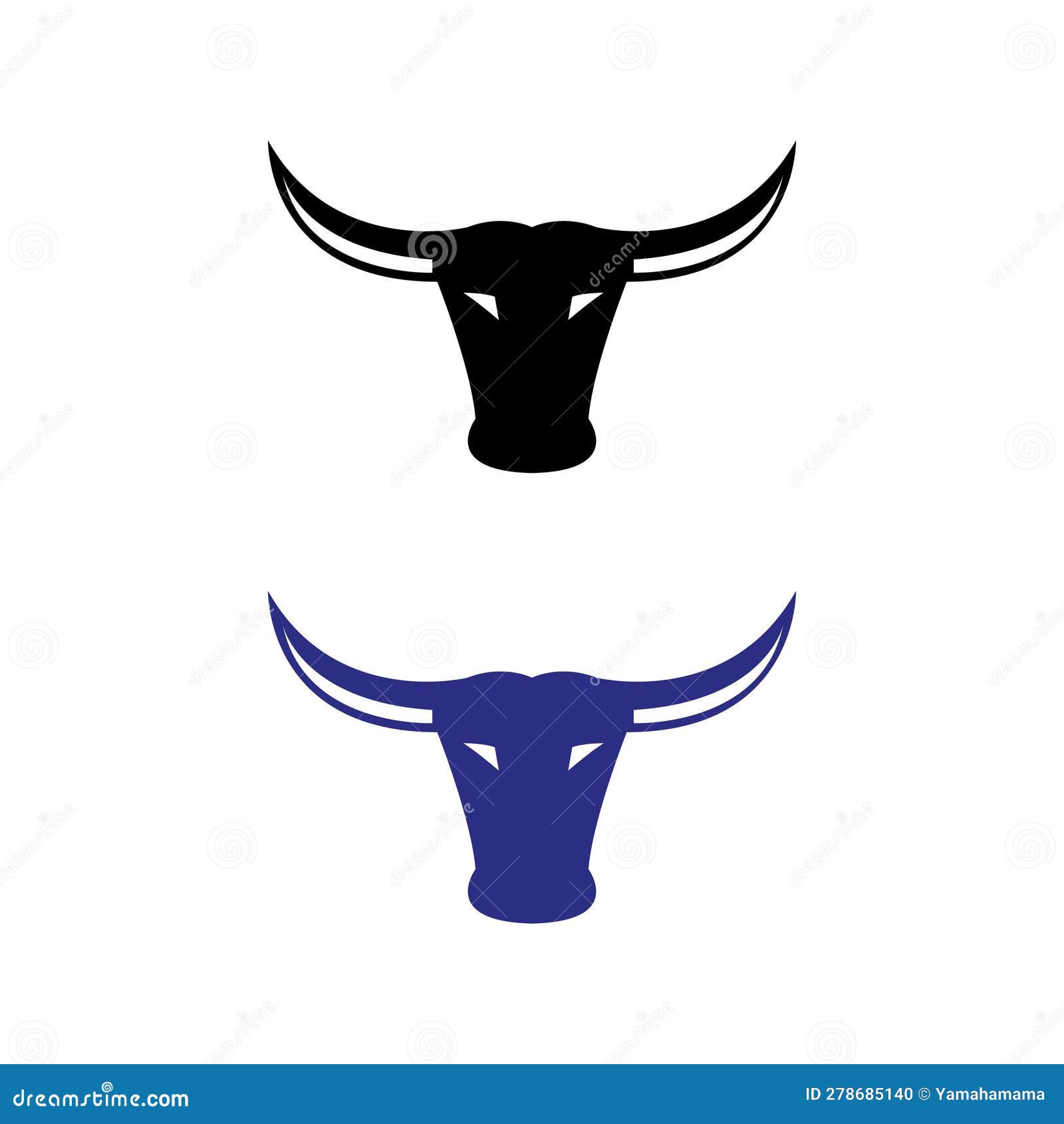 Bull 3 stock vector. Illustration of graphic, blue, view - 278685140