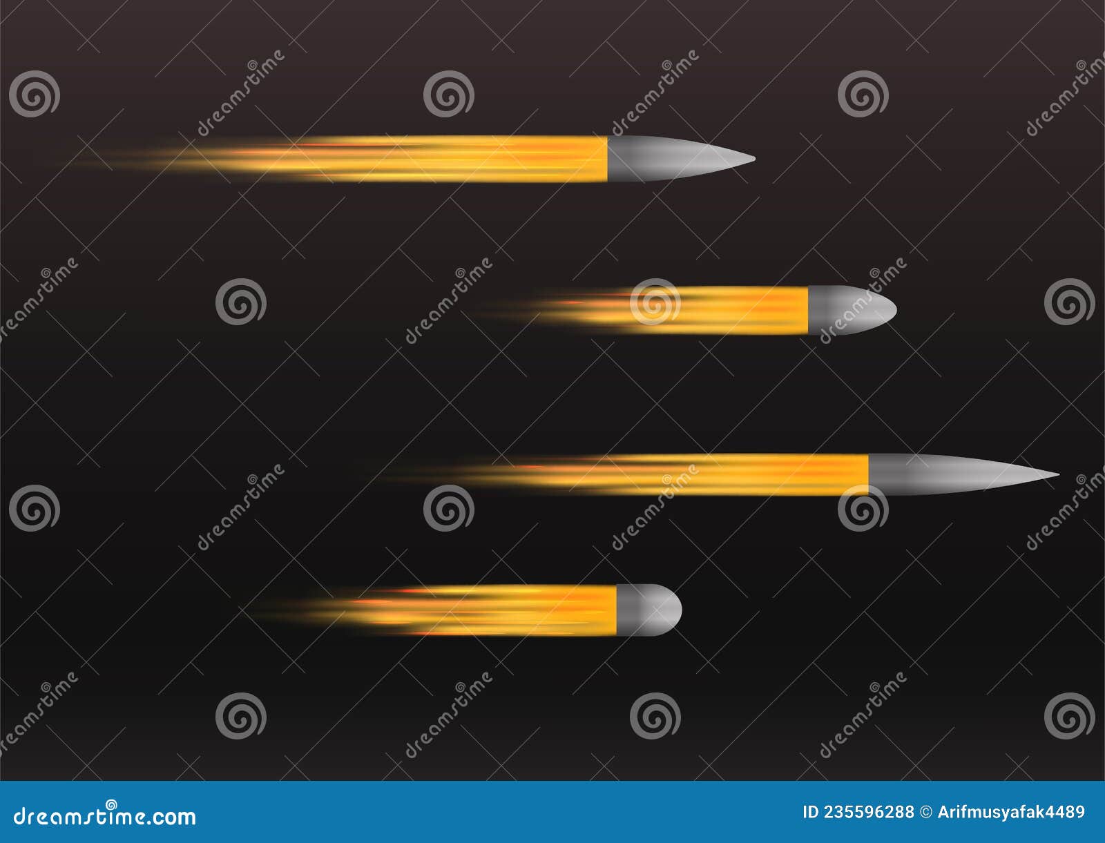 Bullet Flying With High Speed, Military Danger Aggression, Fast Motion ...