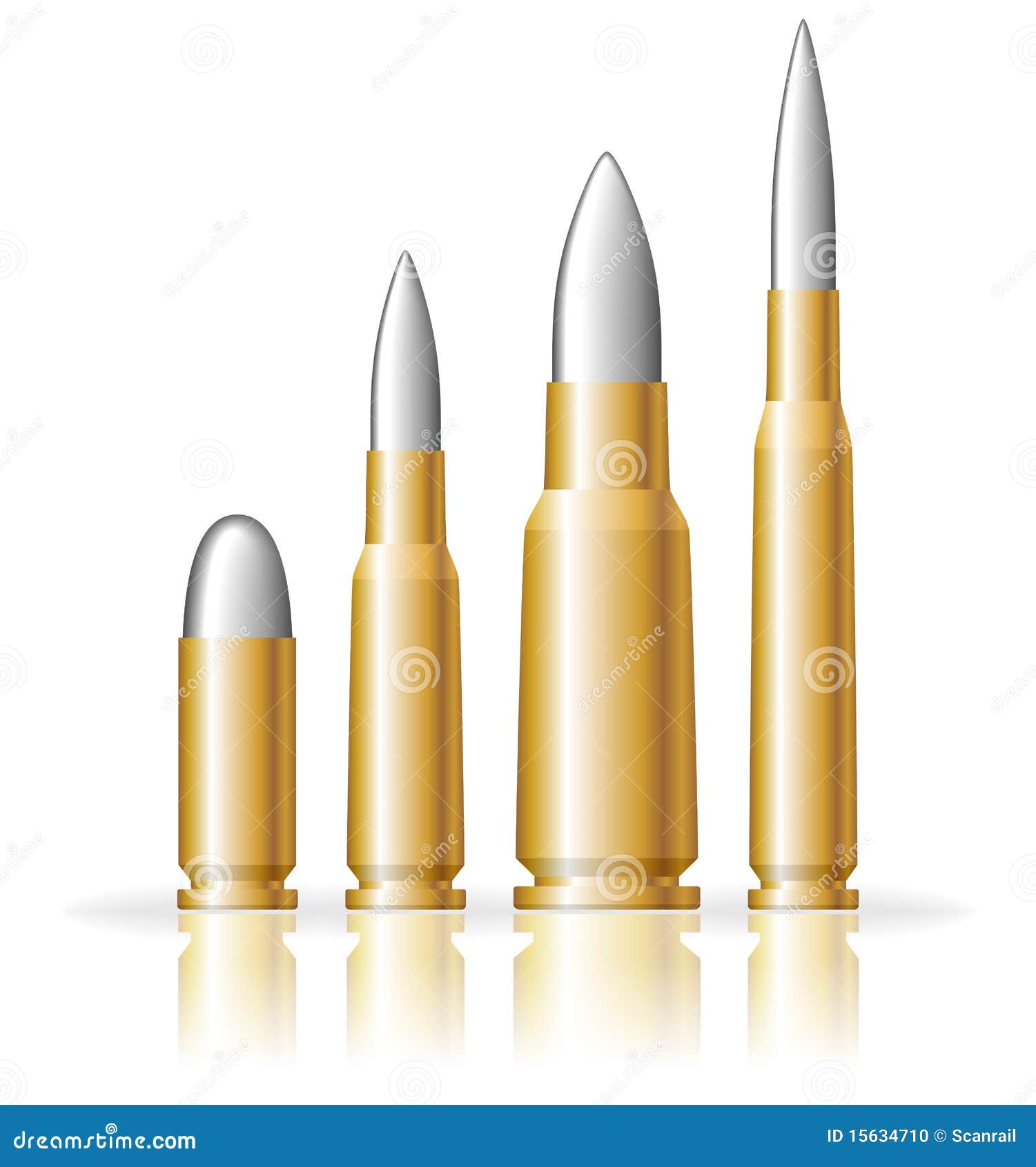 Set of bullets stock vector. Illustration of kill, firearms - 15634710