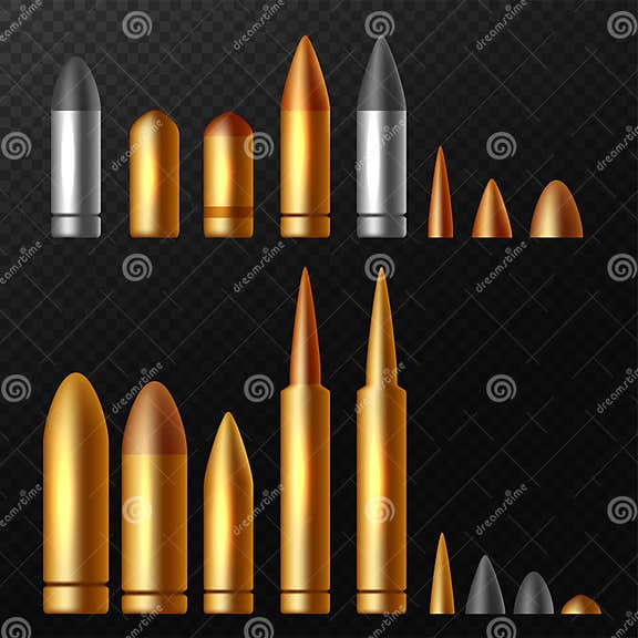 Set of Bullets on Transparent Background Stock Vector - Illustration of ...