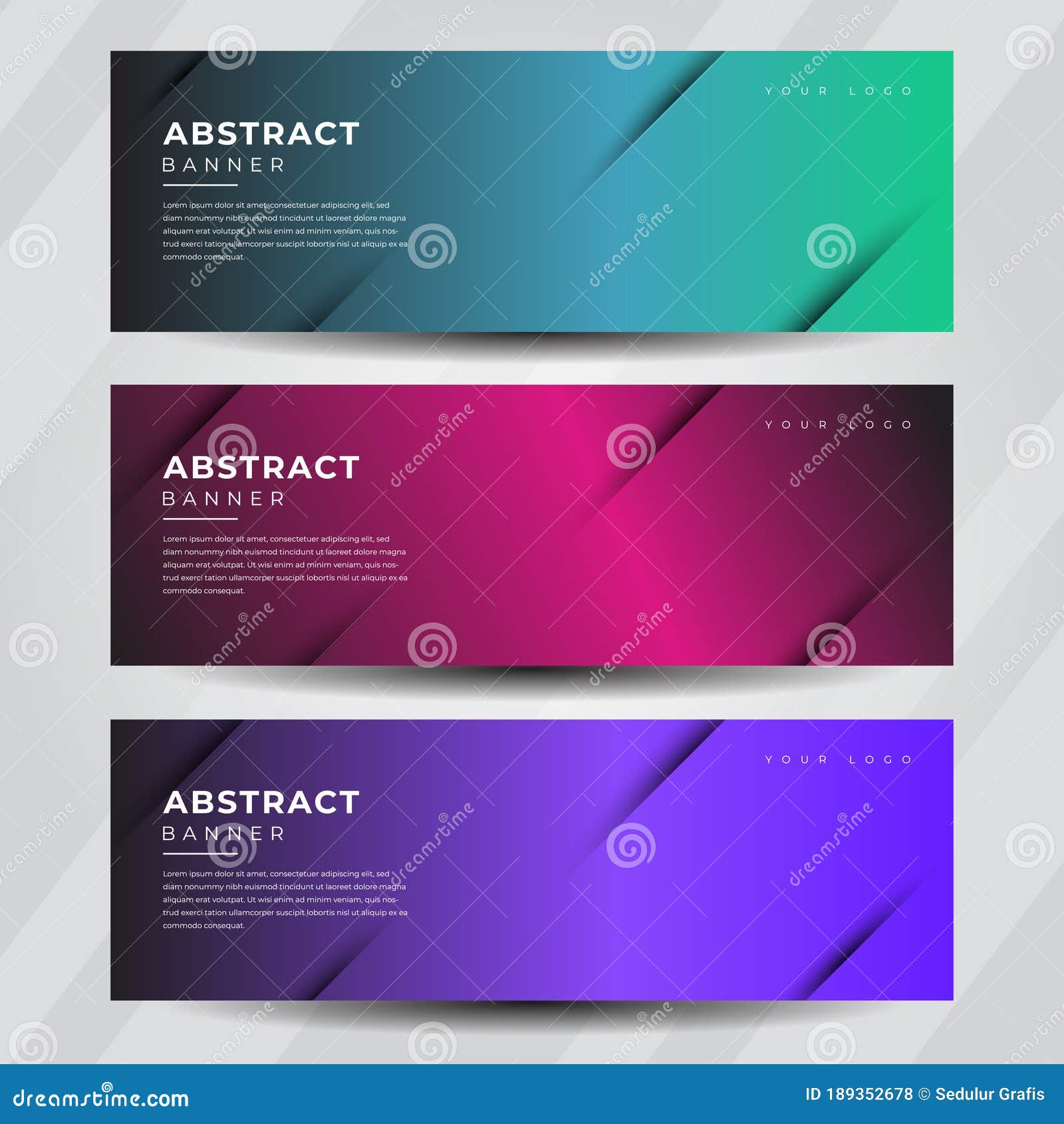Set Bundle Abstract Banner Background Modern Minimalist Gradient ...