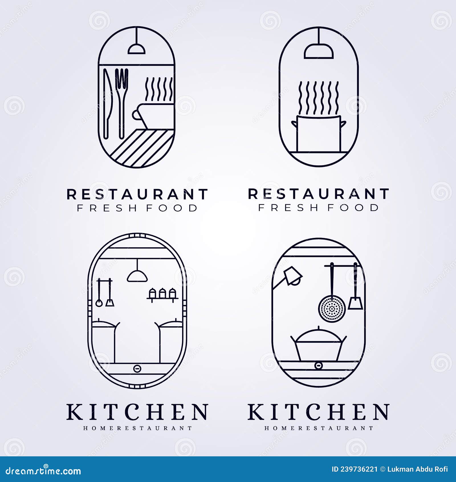 Set and Bundle of Chef , Cafe, Kitchen, Restaurant Logo Vector ...