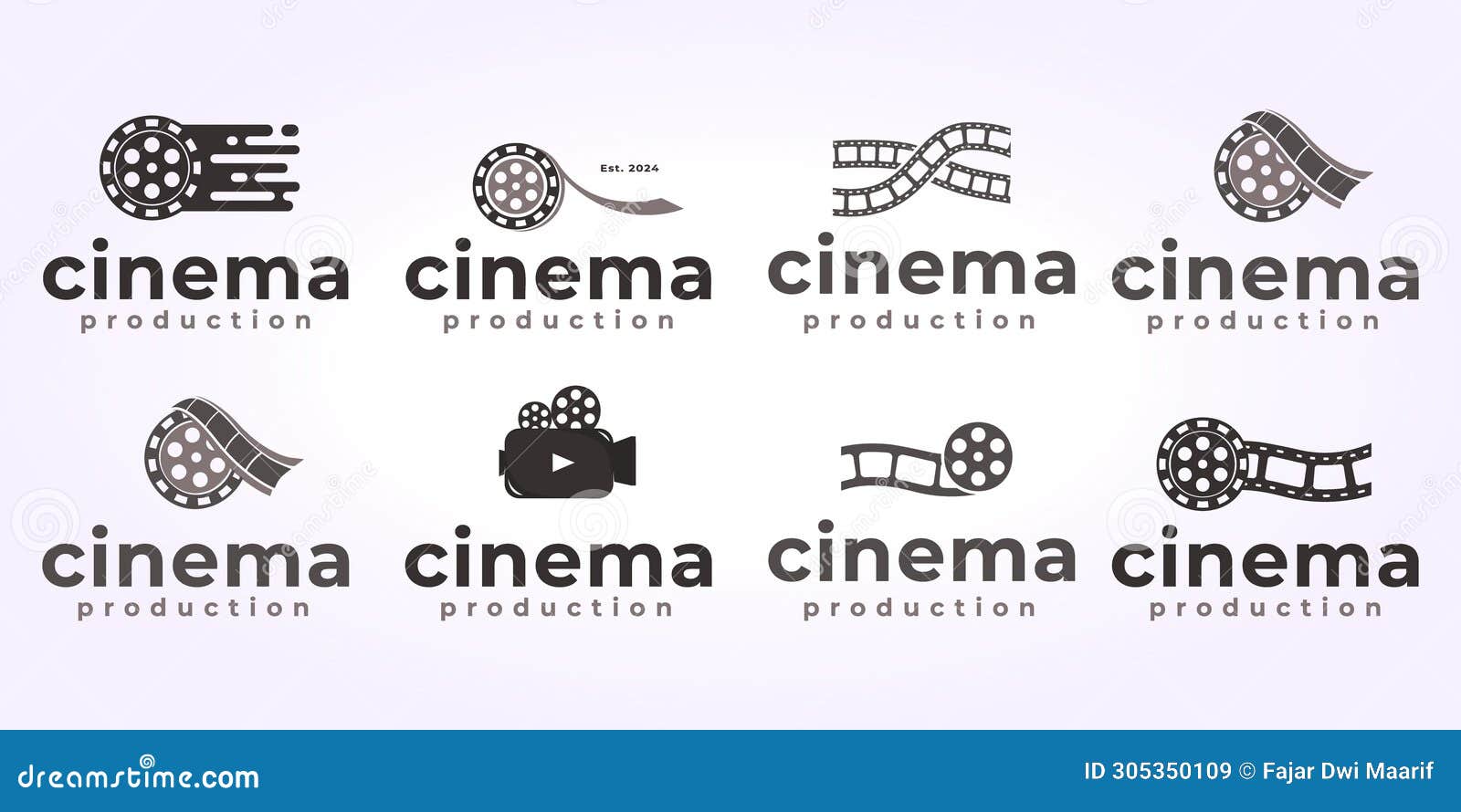 Set Bundle Cinematography Logo Icon Design. Camera Roll Vector ...