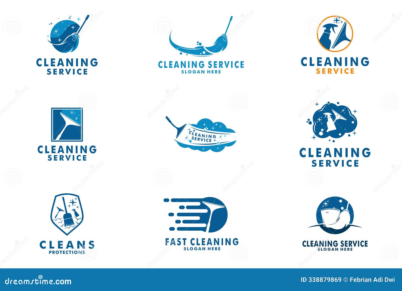 Set Bundle Cleaning Service Logo Design Vector Stock Vector ...