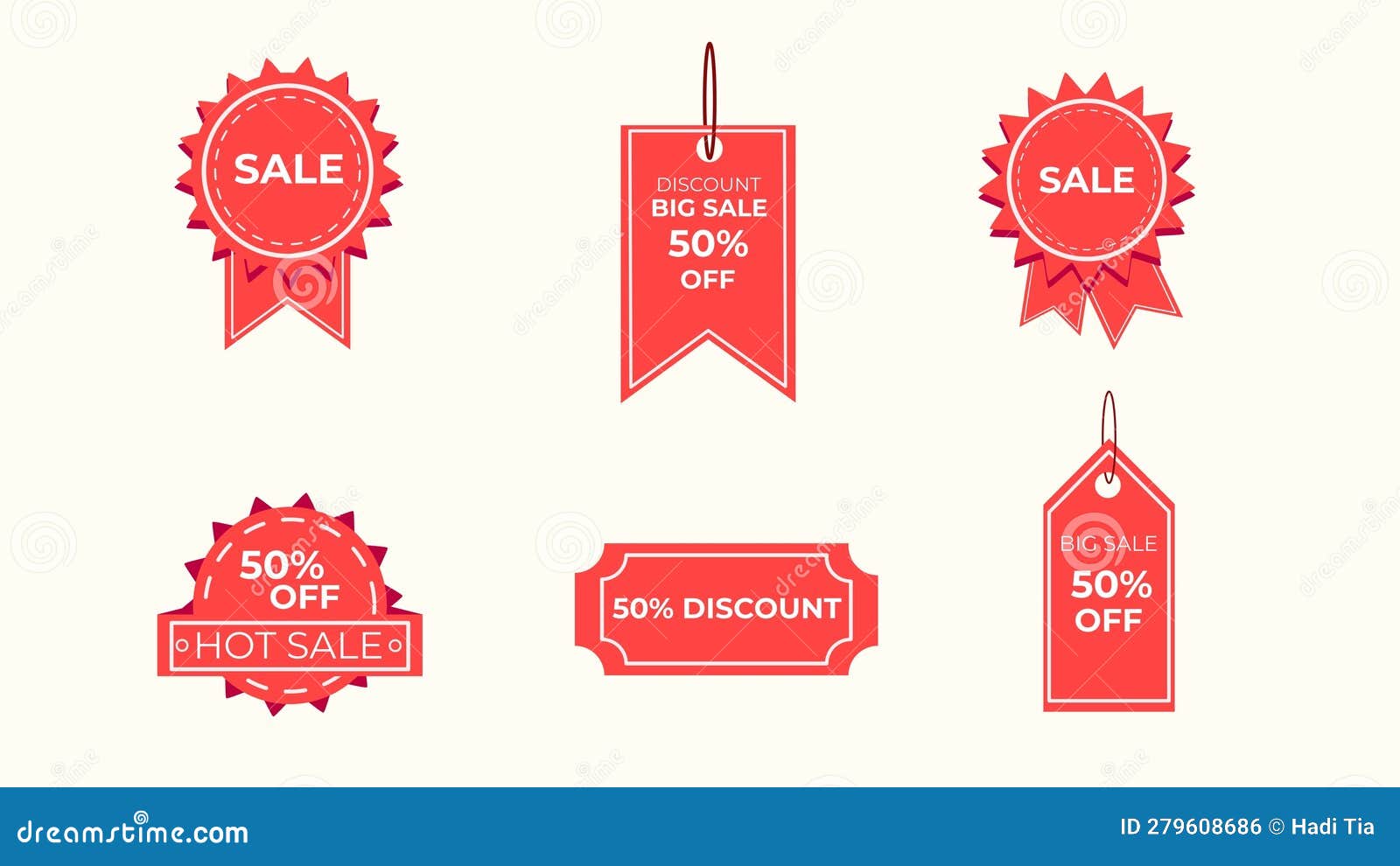 Set Bundle Flat Tag Symbols Discount Simple Stock Vector - Illustration ...
