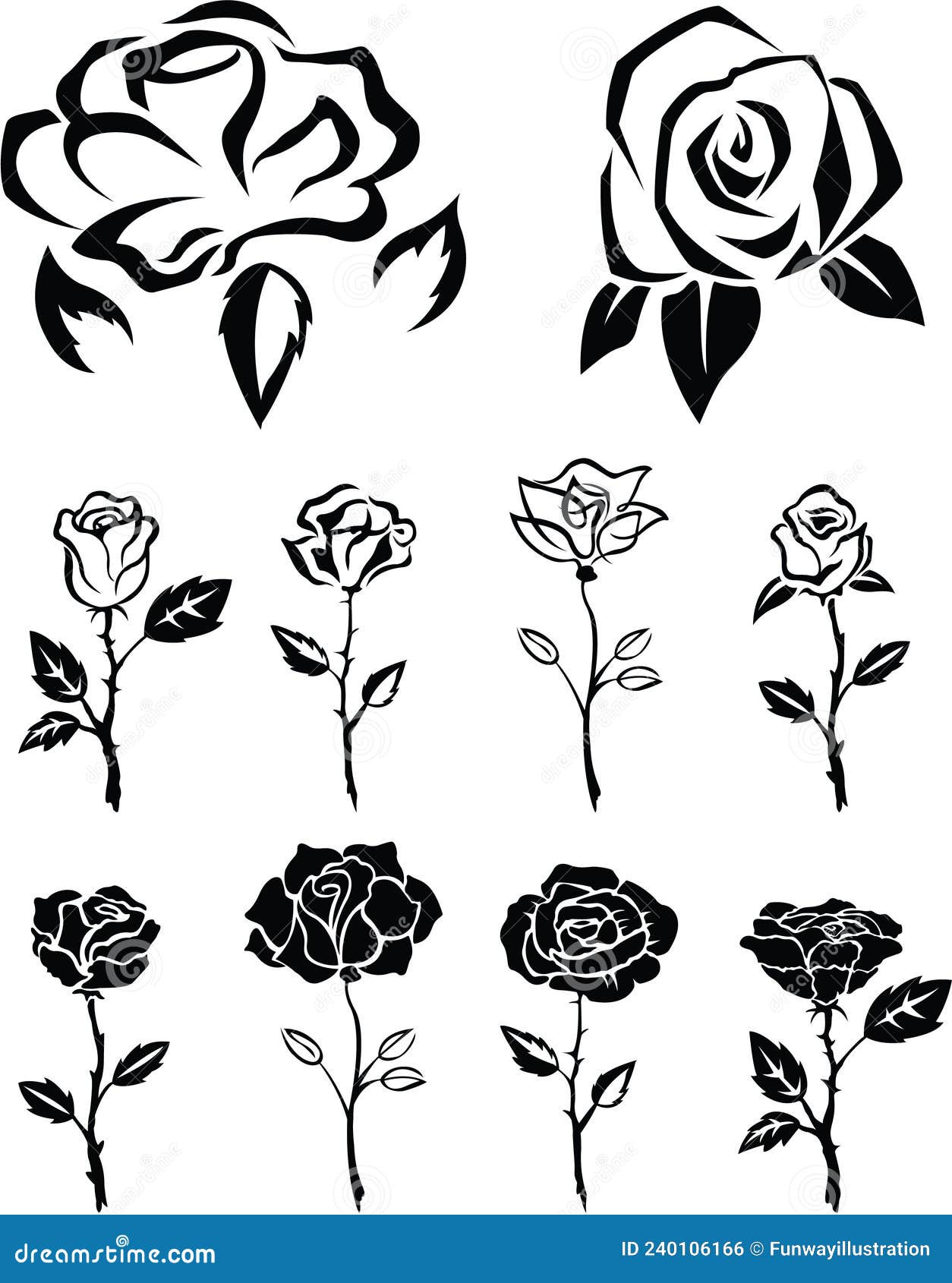 Set Bundle Icon Symbol Black and White Vector Stock Vector ...