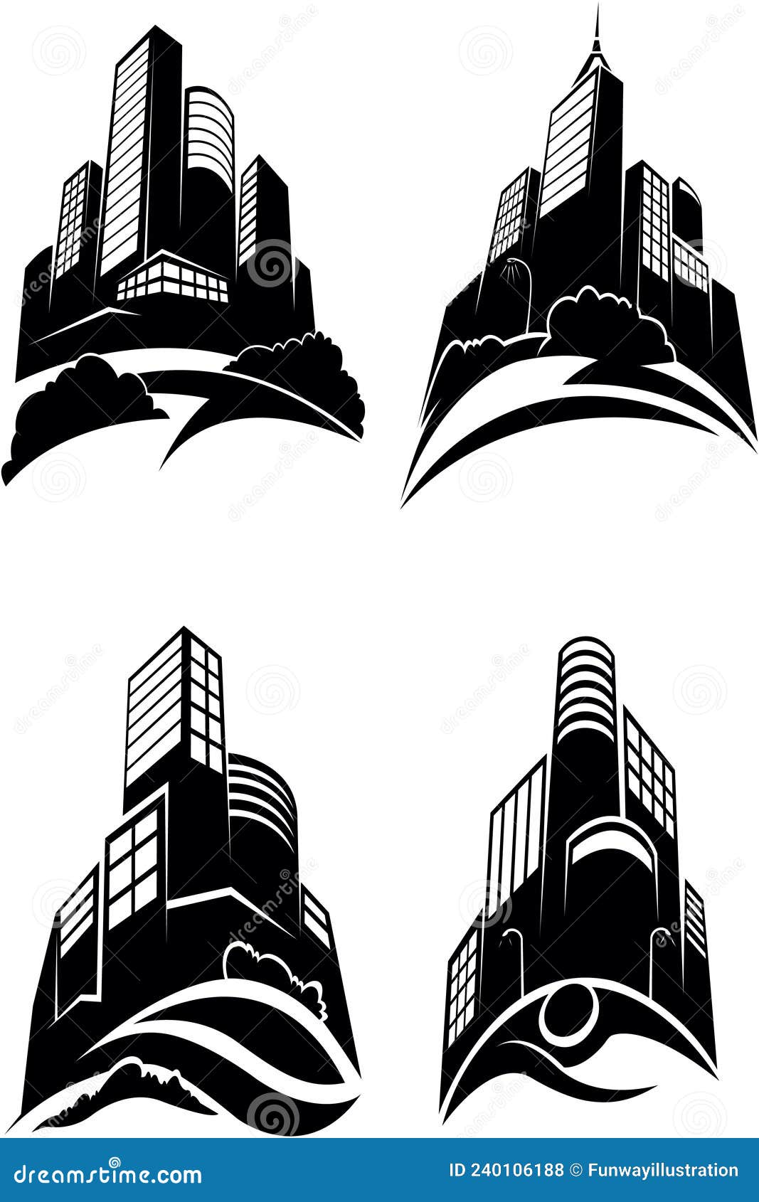 Set Bundle Icon Symbol Black and White Vector Stock Vector ...