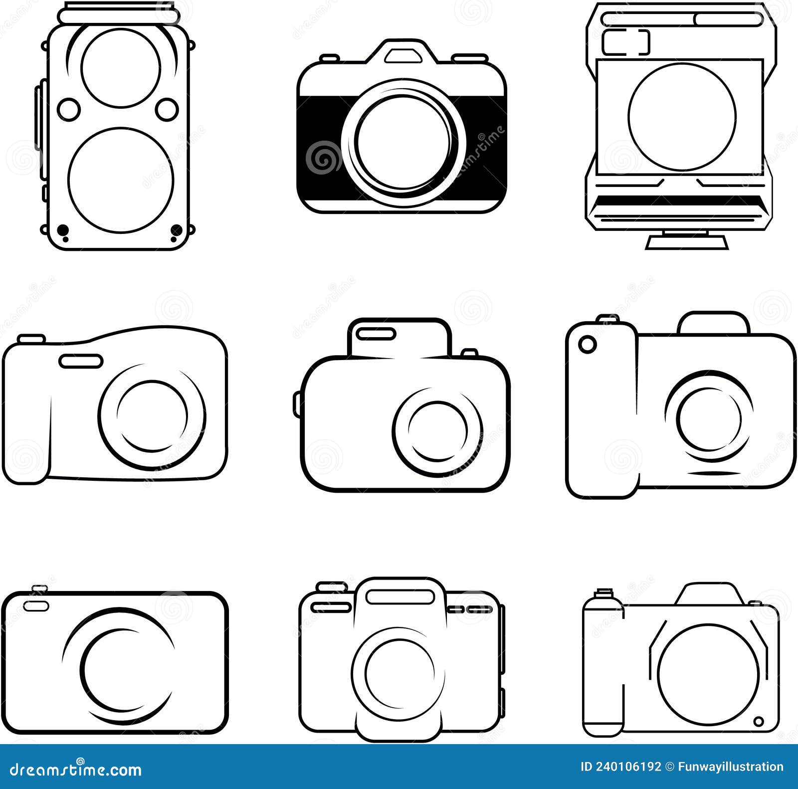Set Bundle Icon Symbol Black and White Vector Stock Vector ...