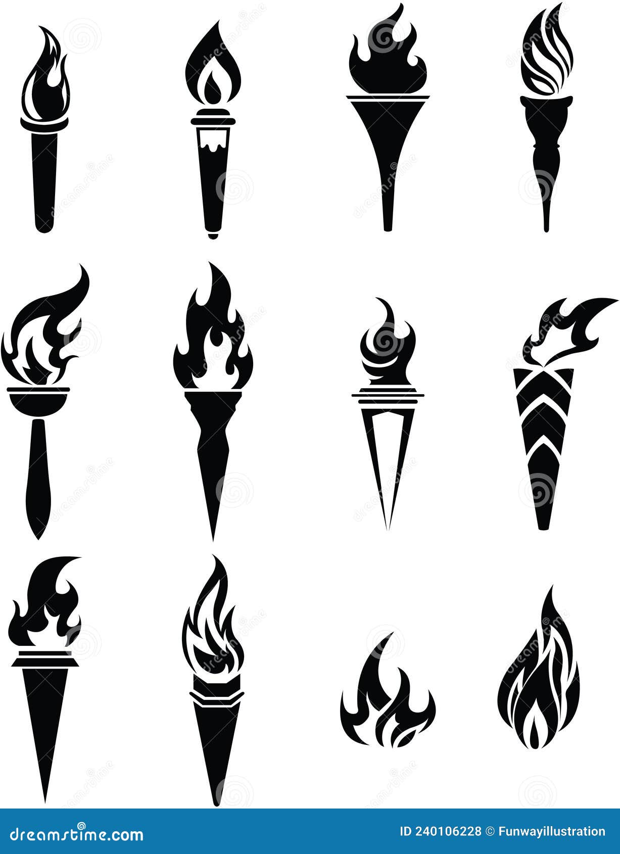 Set Bundle Icon Symbol Black and White Vector Stock Vector ...