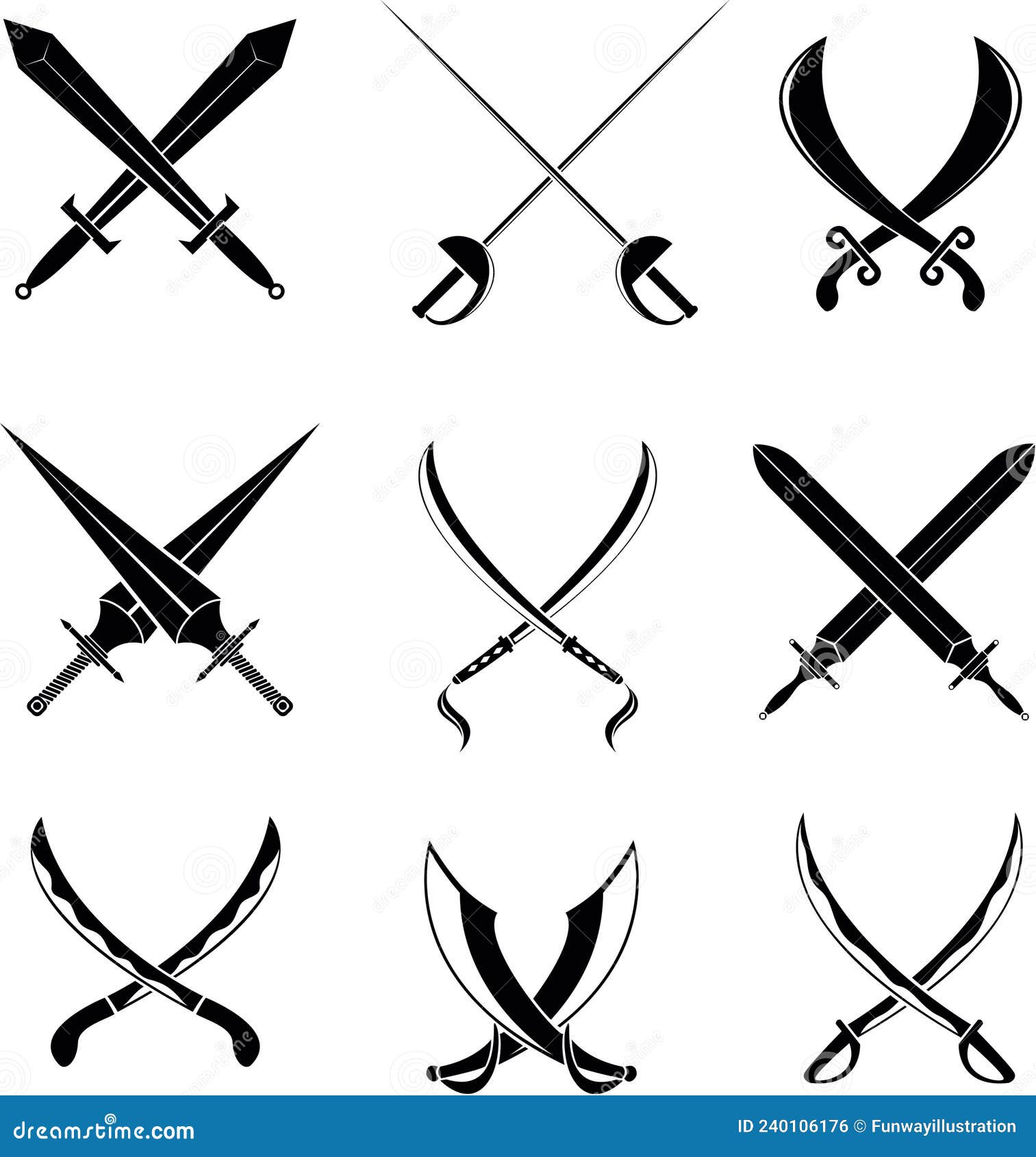 Set Bundle Icon Symbol Black and White Vector Stock Vector ...