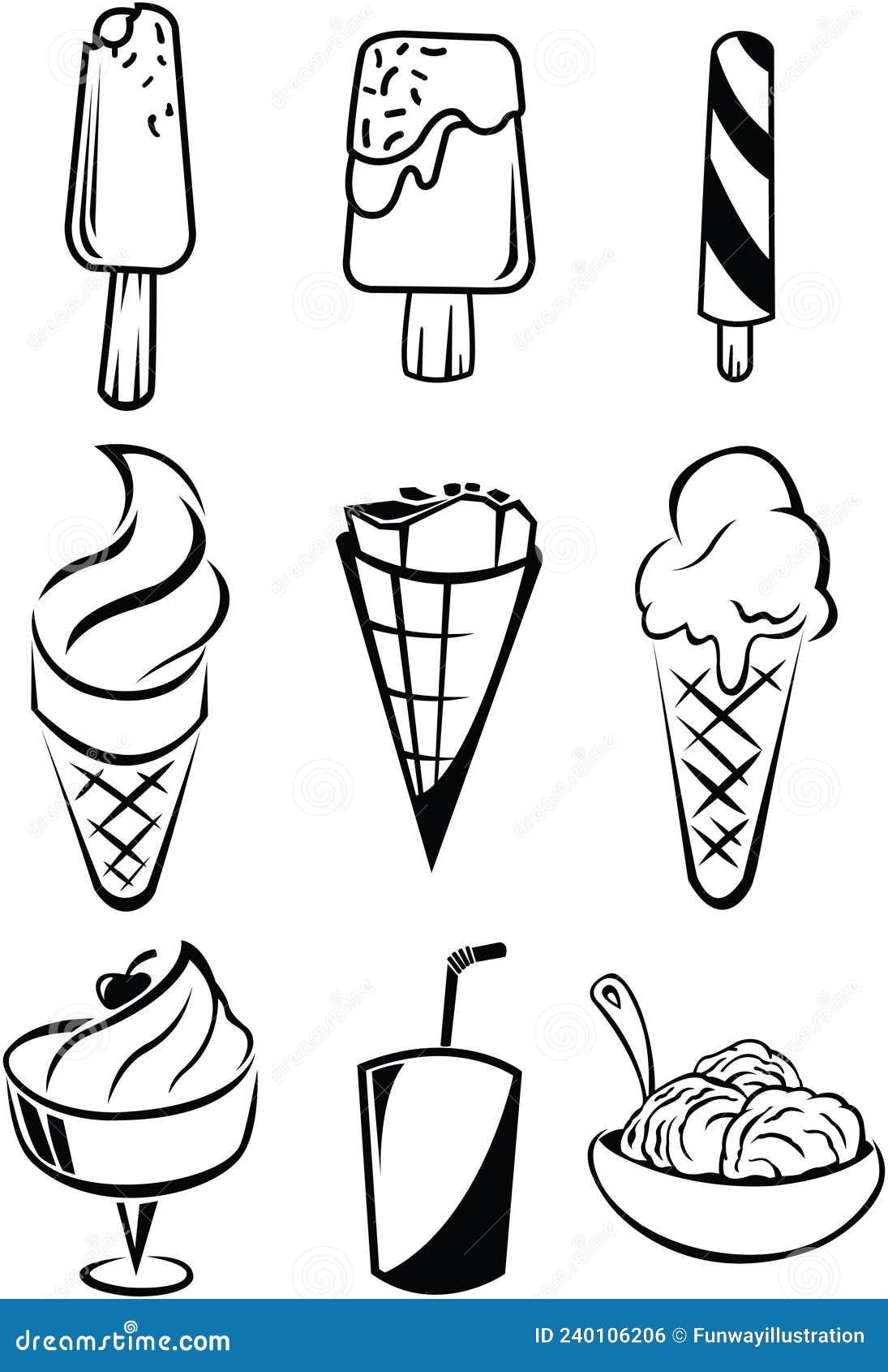 Set Bundle Icon Symbol Black and White Vector Stock Vector ...