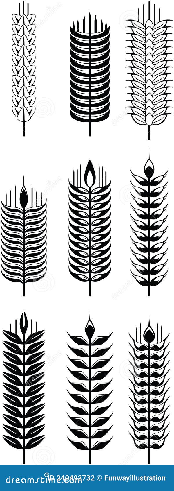 Set Bundle Icon Symbol Black and White Vector Stock Vector ...