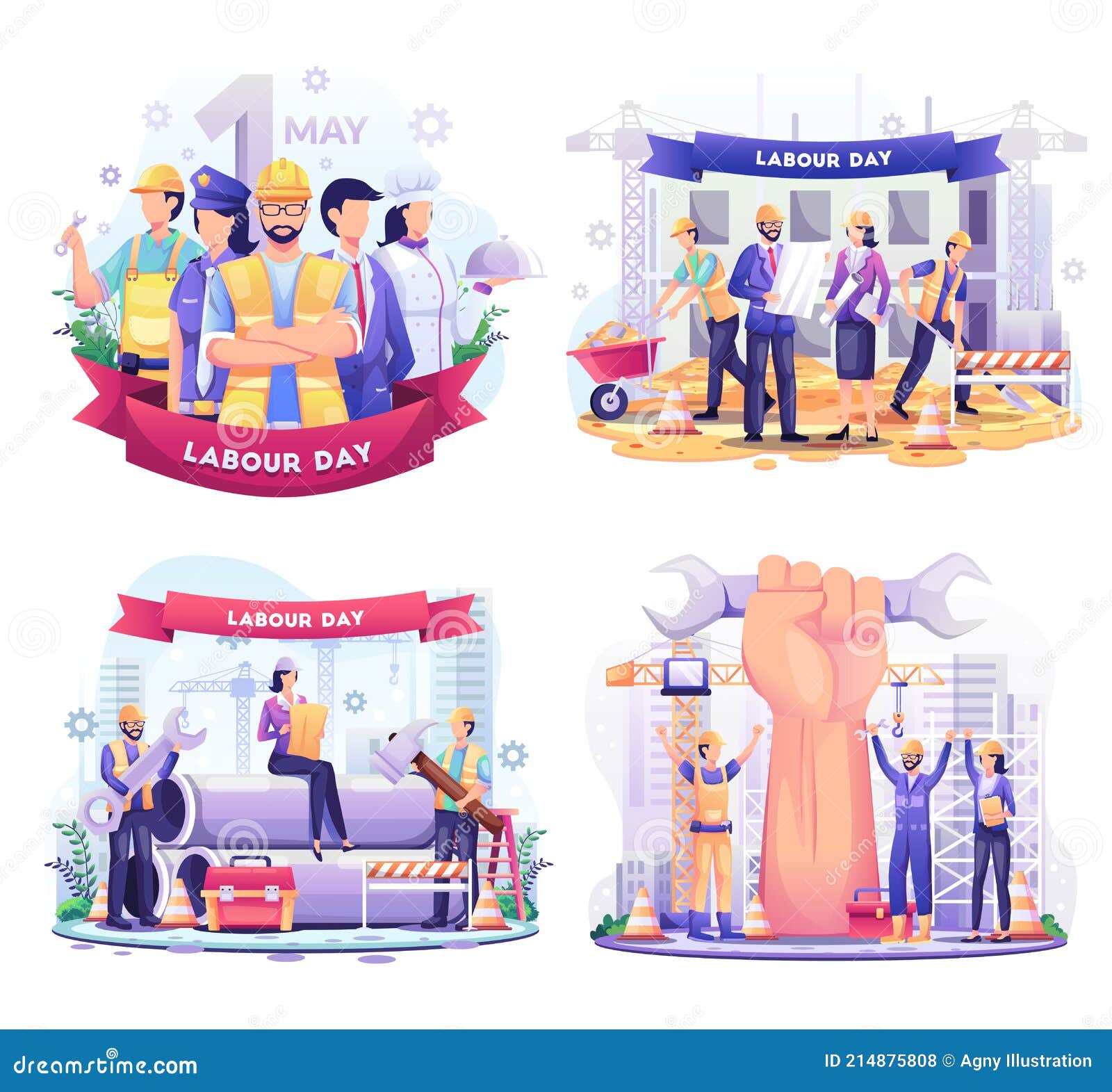 Set Of Labour Day. A Group Of People Of Different Professions ...