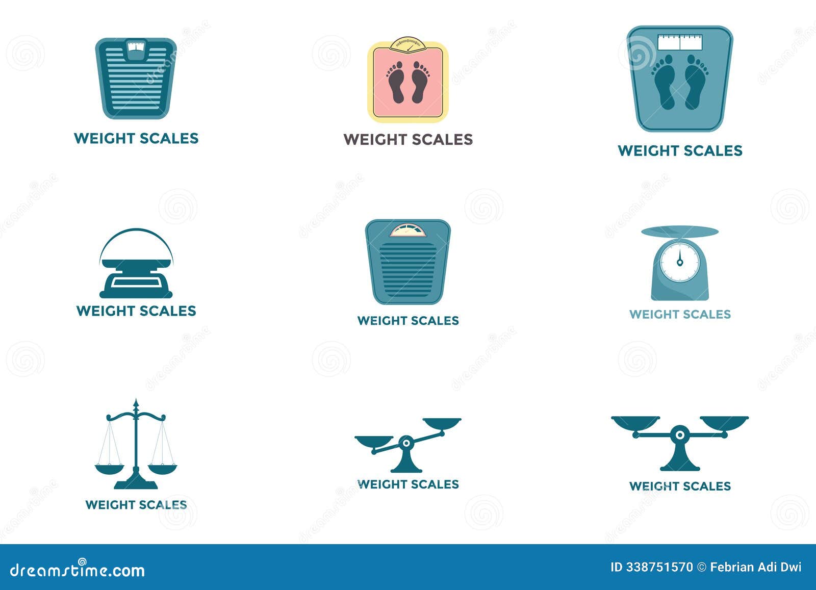 Set Bundle of Weight Scales Logo Vector Icon Stock Vector ...