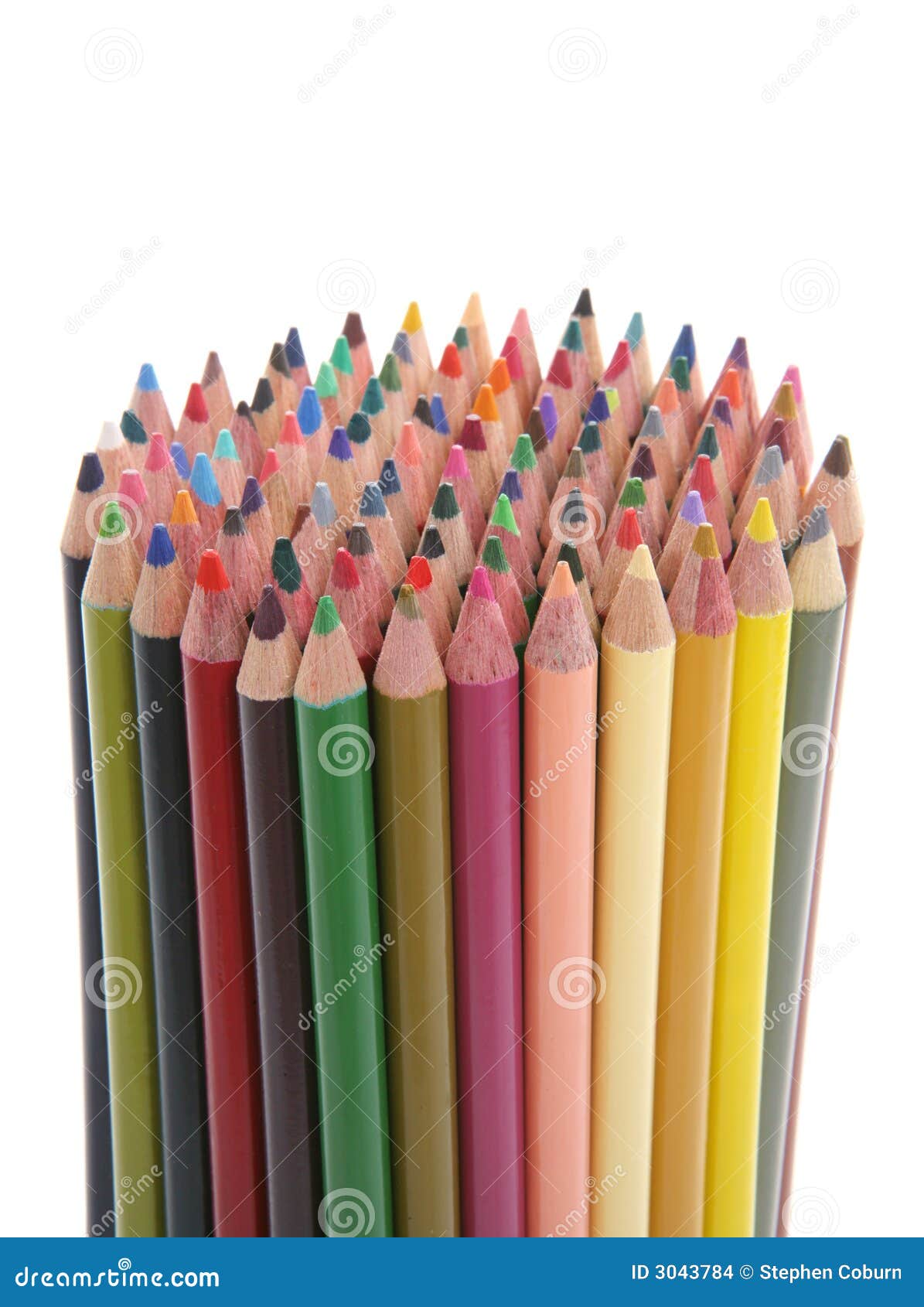 Set bunte Bleistifte stockfoto. Bild von farben, bunt - 3043784