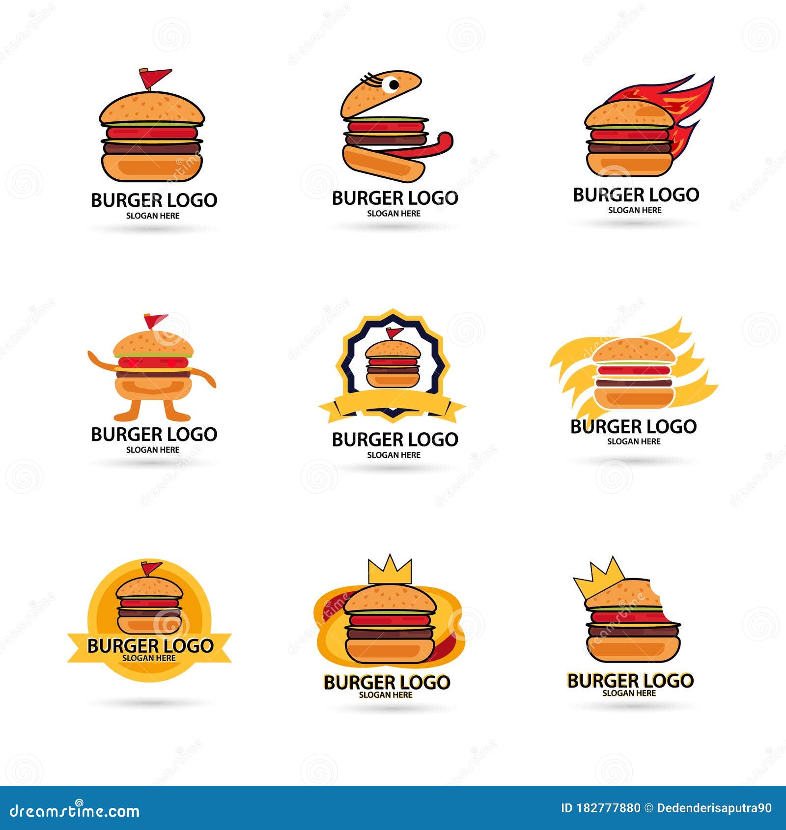 Set Burgers Vector Logo, Fast Food. Vector Illustration Stock Vector ... Set Burgers Vector Logo, Fast Food. Vector Illustration Stock Vector ...