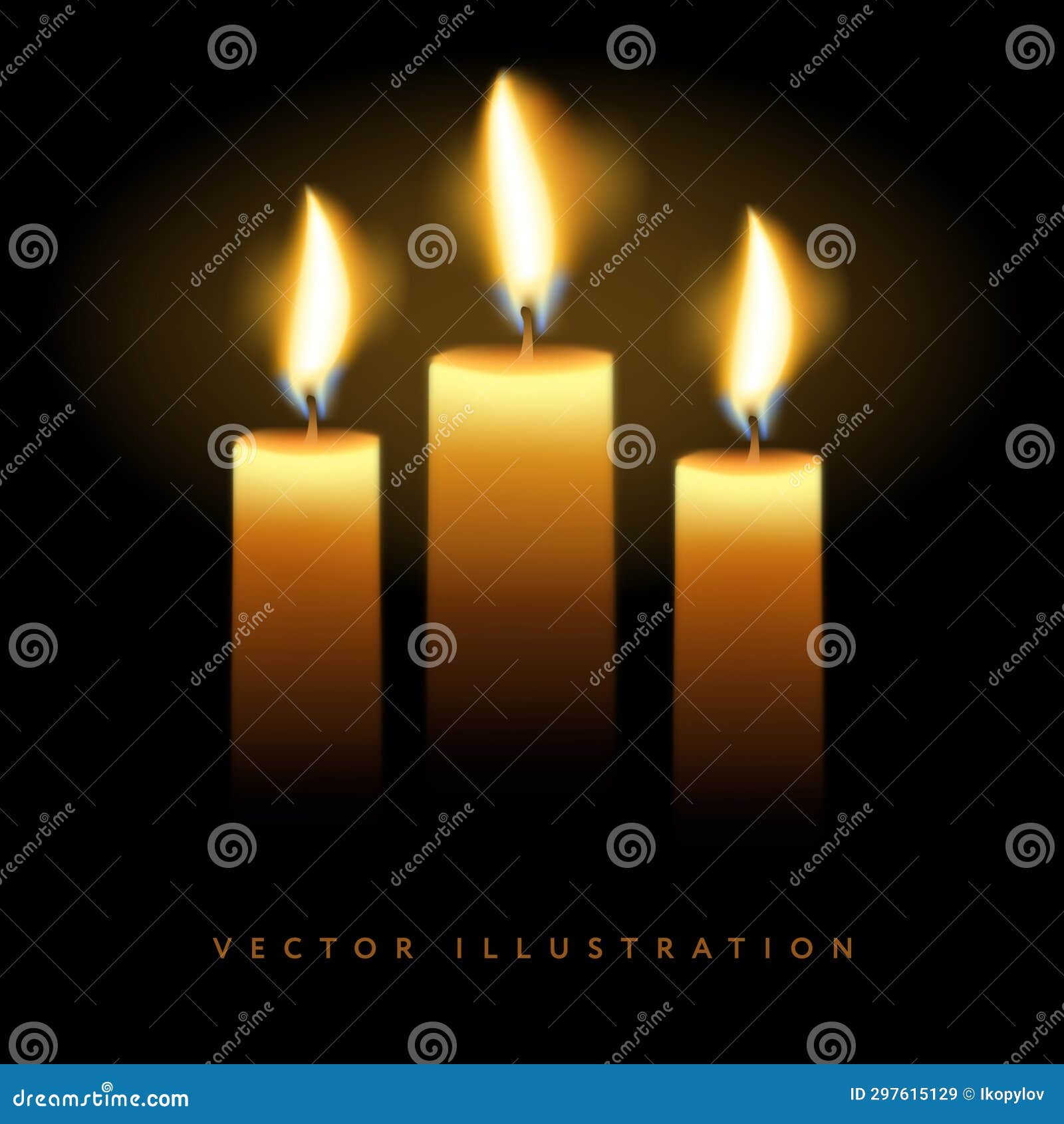 Set of Burning Candles, Vector Illustration Stock Illustration ...