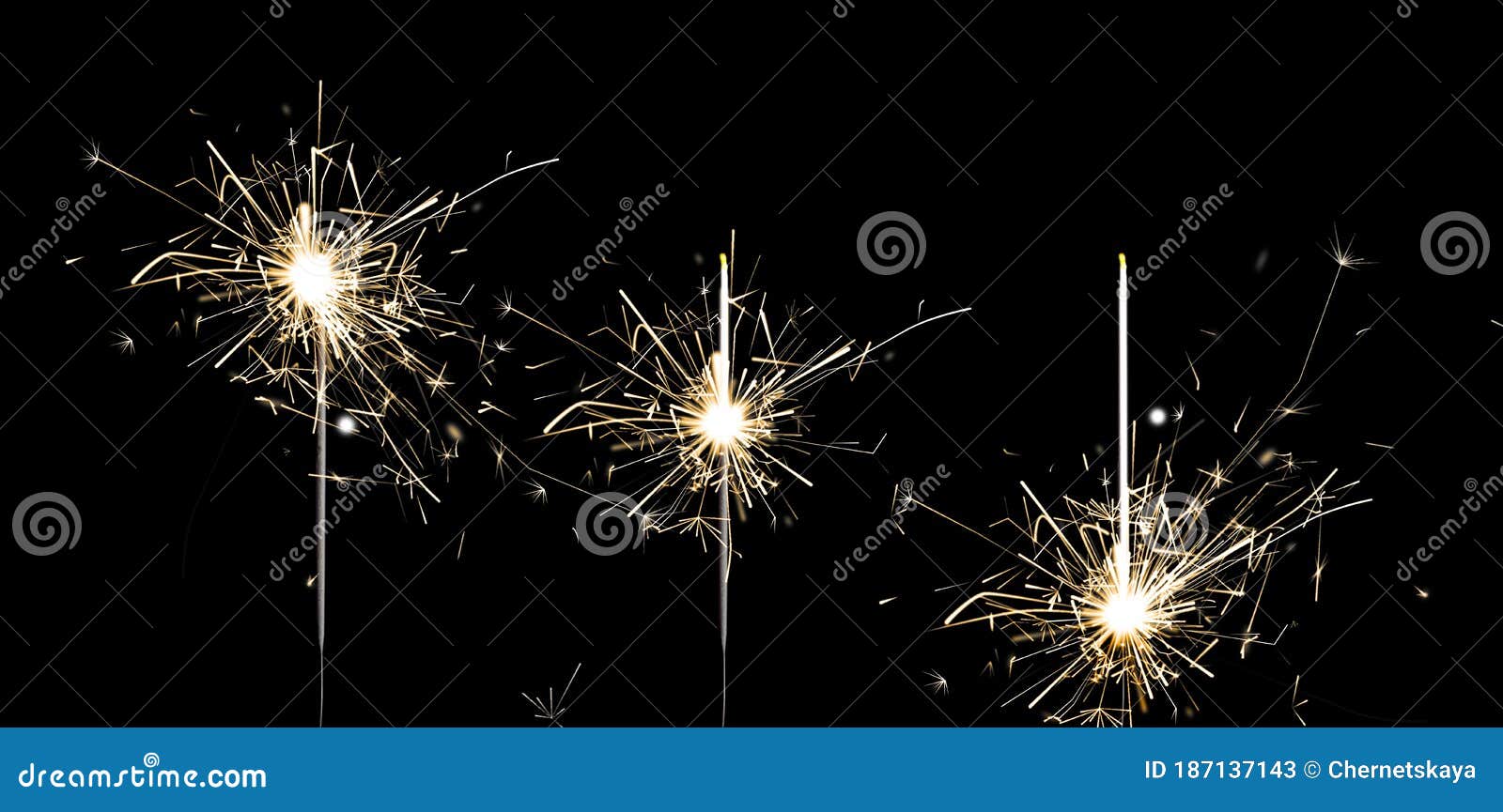 Set of Burning Sparklers on Background. Banner Design Stock Image ...