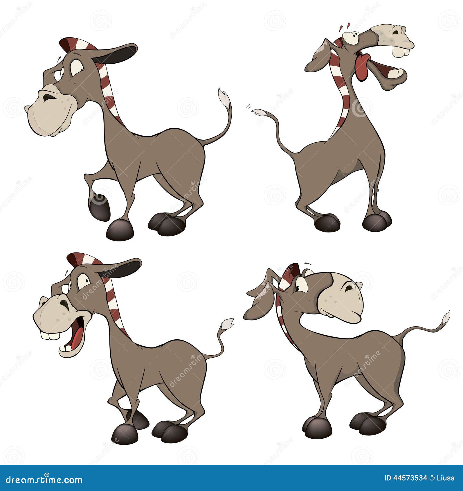 A set of burros cartoon stock vector. Illustration of burro - 44573534