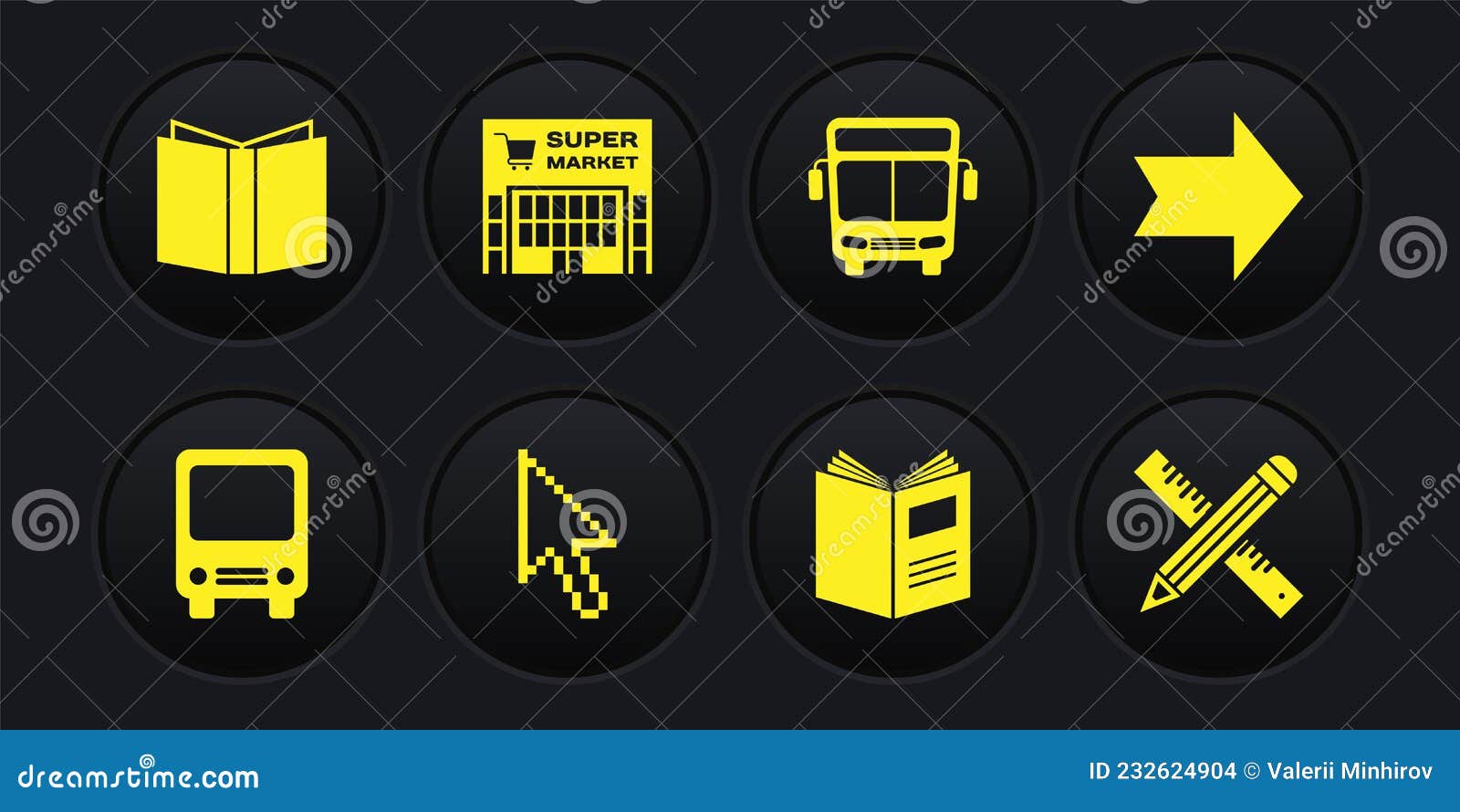Set Bus, Arrow, Pixel Arrow Cursor, Open Book, Supermarket Building ... Set Bus, Arrow, Pixel Arrow Cursor, Open Book, Supermarket Building ...
