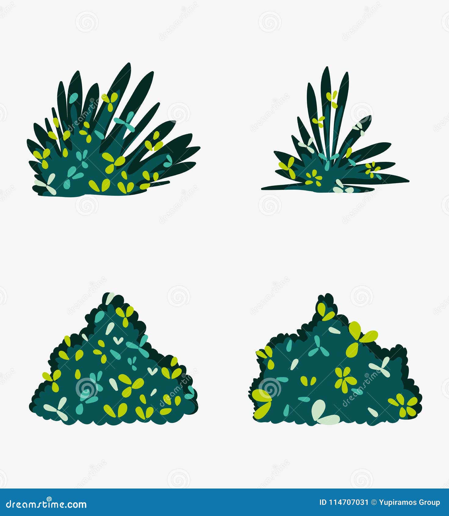 Set of bushes stock vector. Illustration of nature, scenery - 114707031