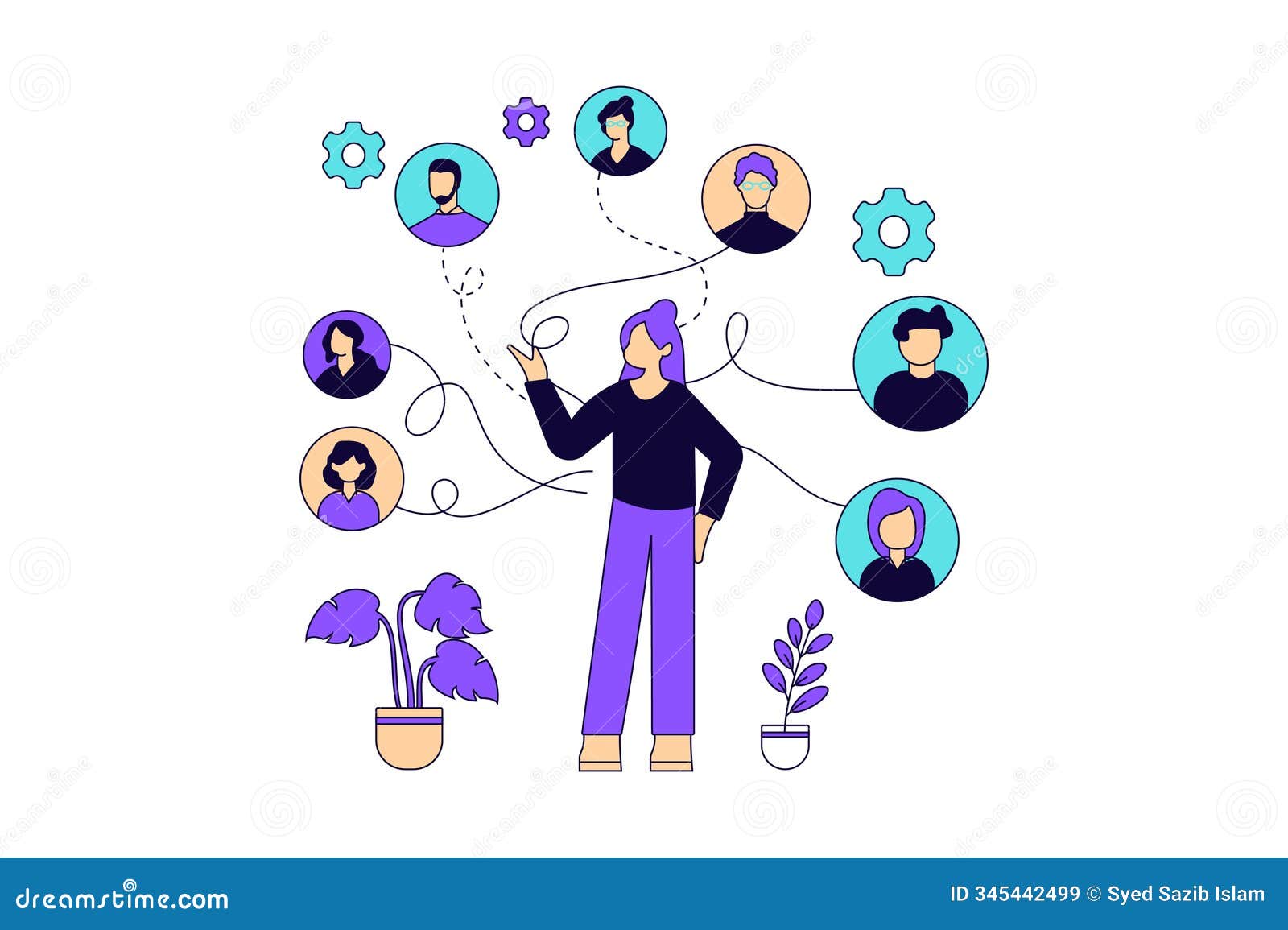 Set of Business Activity Scenes, Flat Vector Illustrations Isolated on ...